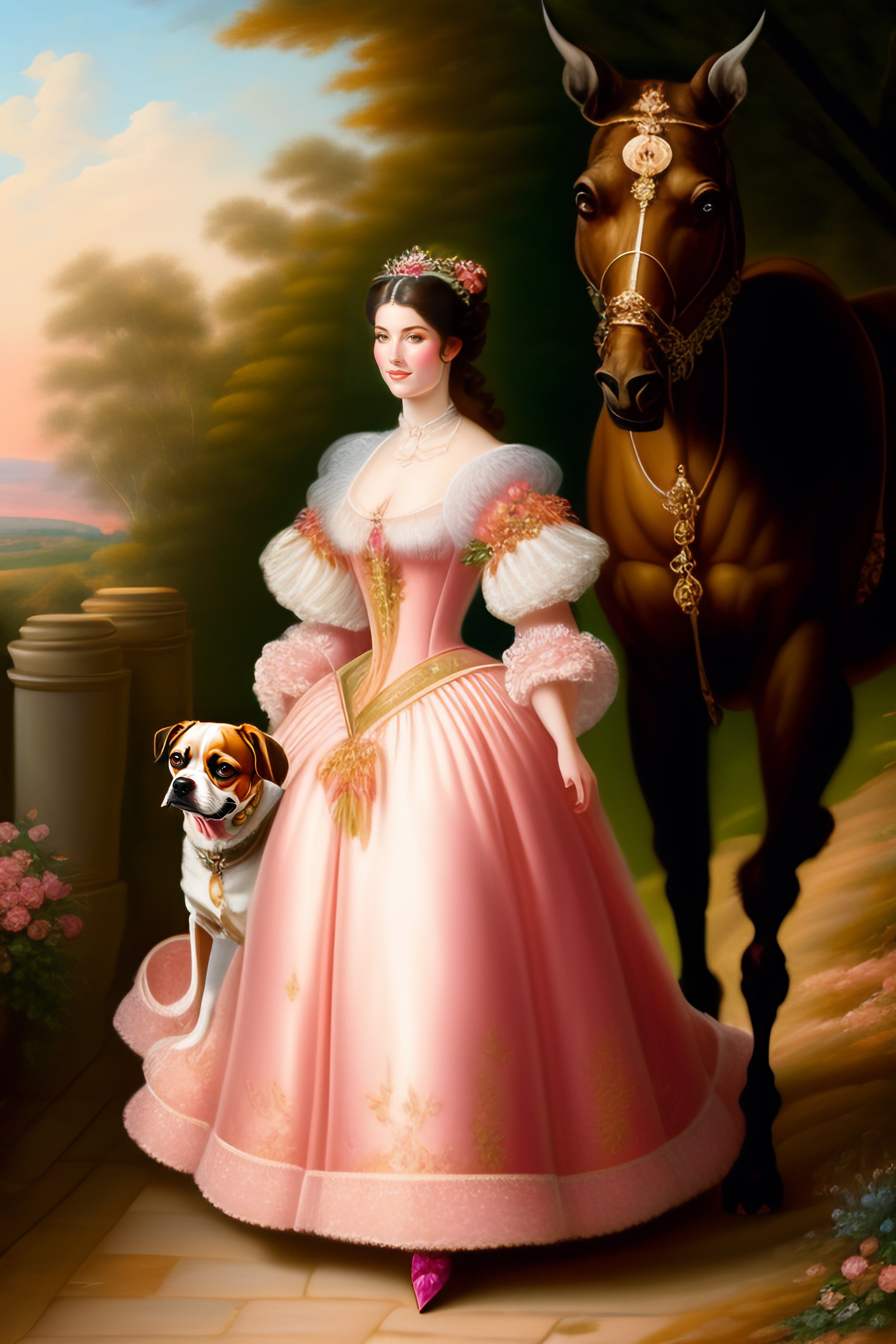 Lexica - A detailed romantic style oil painting of a beautiful woman ...