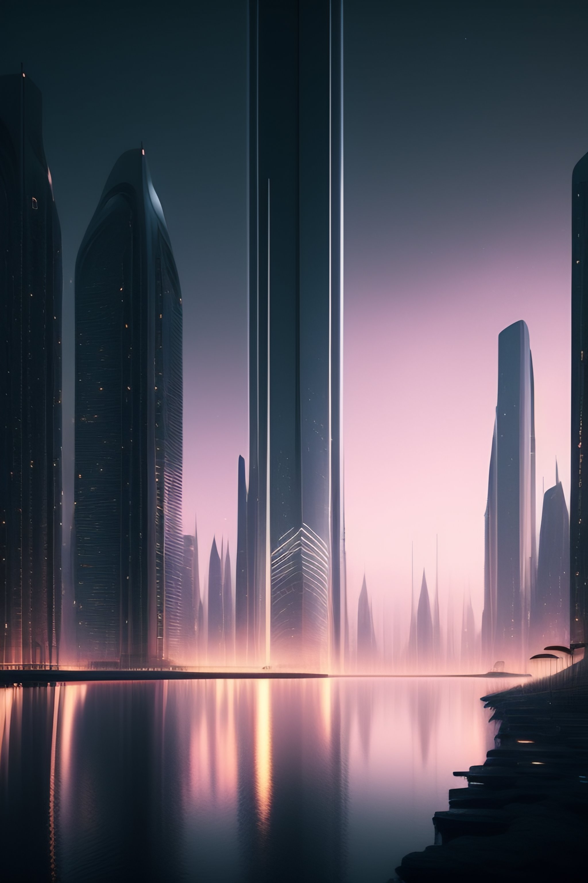 Lexica - Future buttletech , night city in the background, muted colors ...
