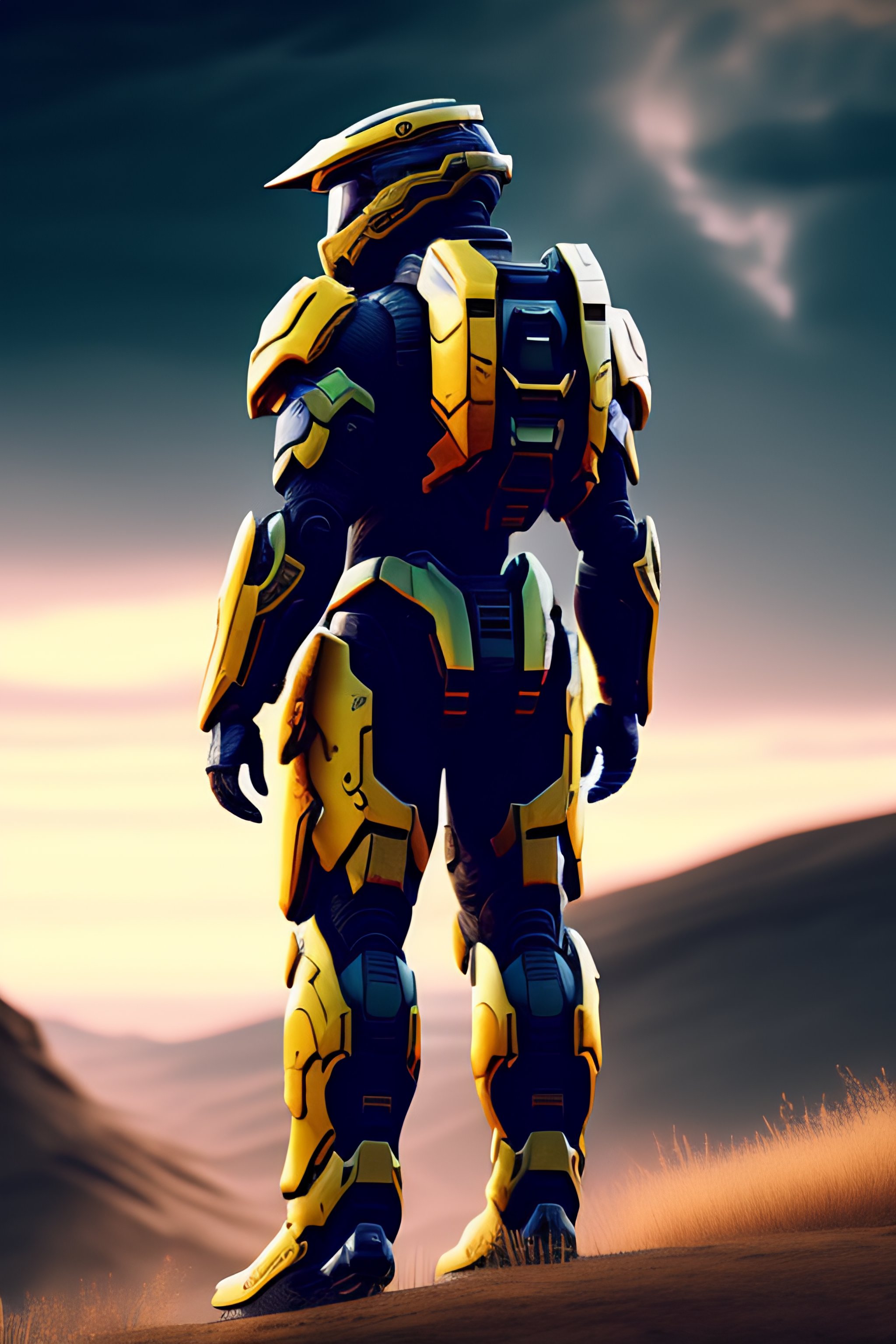 Lexica - Halo master chief on a hill, cinematic, 8 k, back view ...