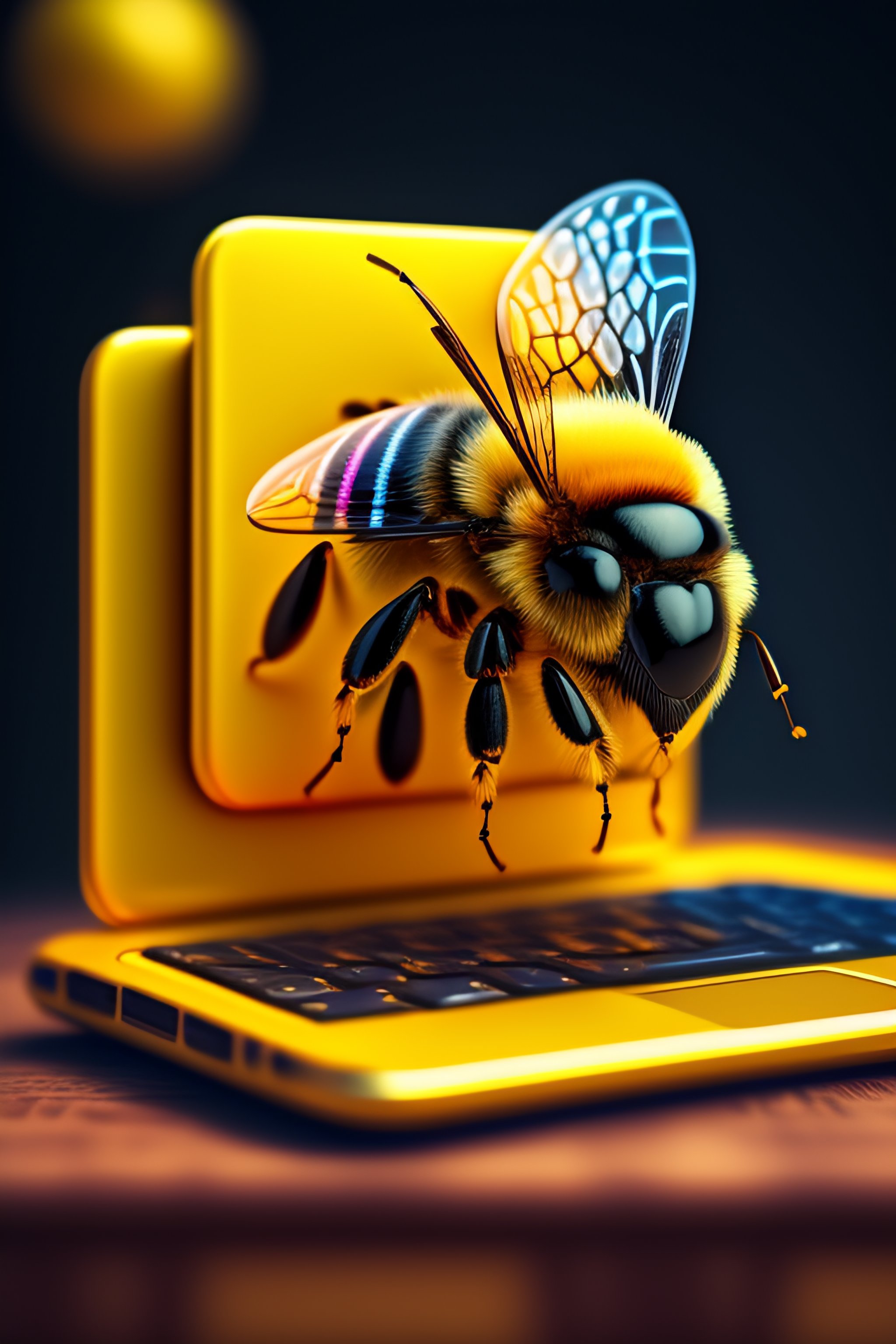 Lexica - Bee with glasses on laptop, trending on artstation, highly ...