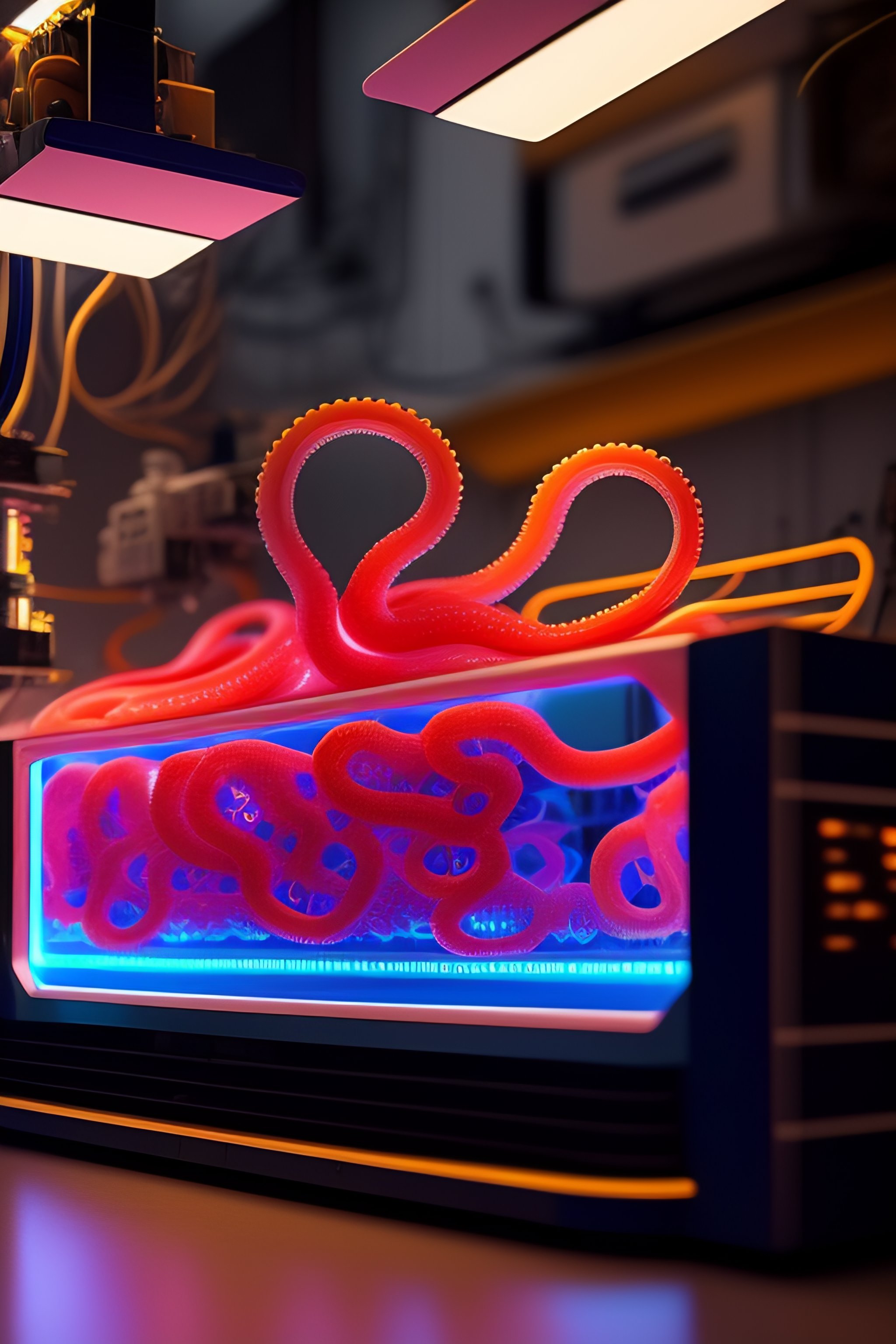 Lexica - A complex mri 3 d printer machine making colorful mutant ...