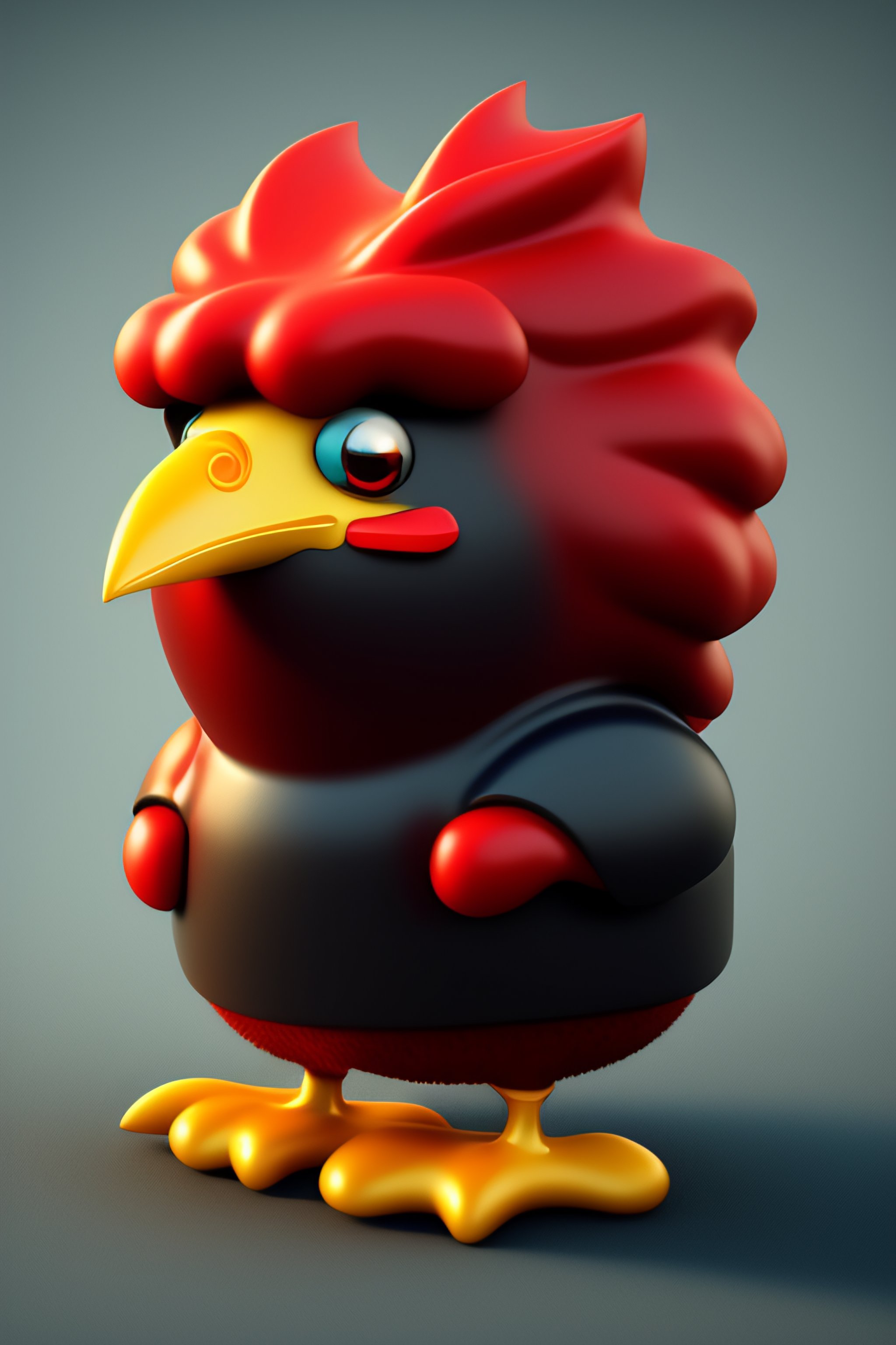 Lexica - Stupid Chicken. 3D Cartoon