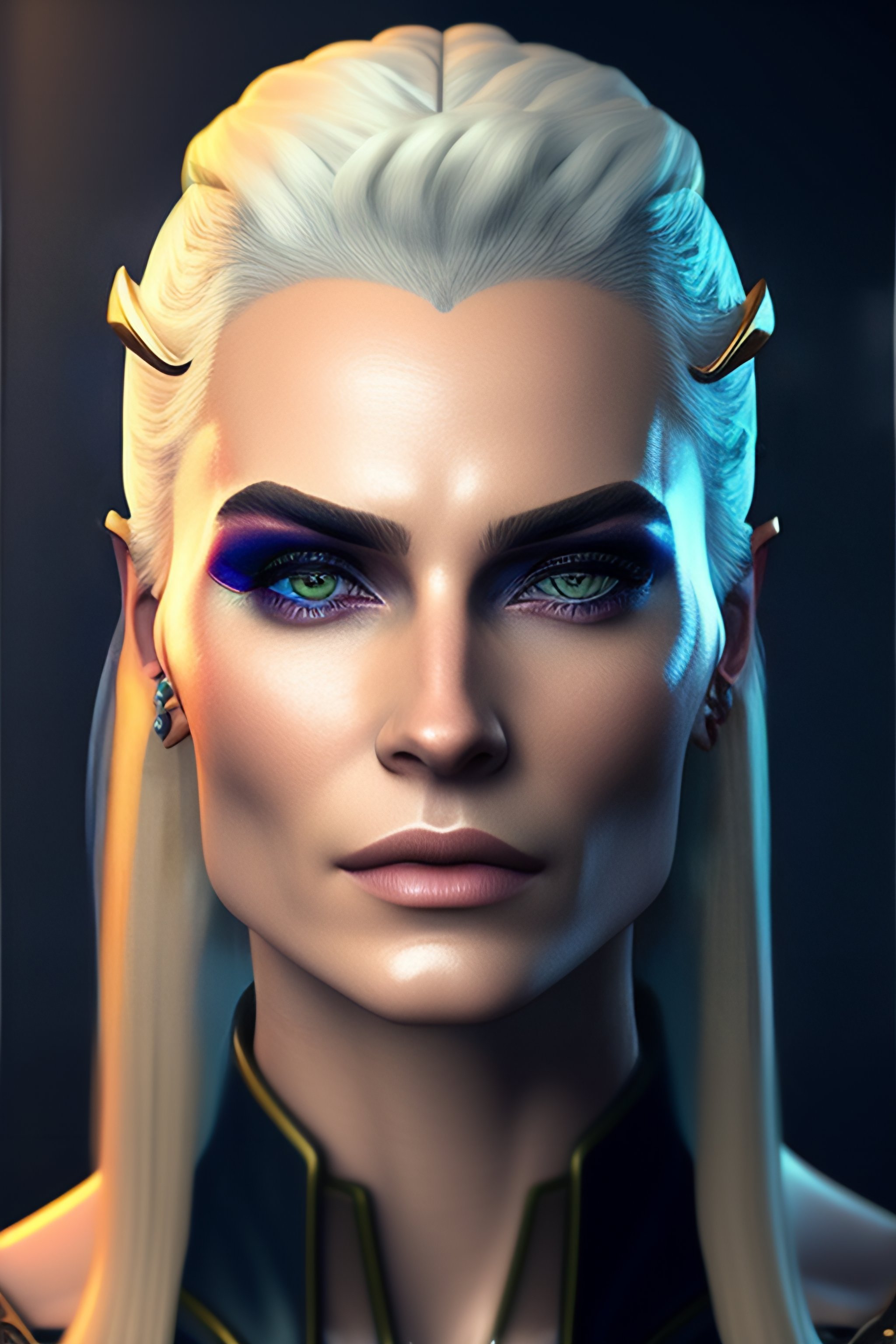 Lexica - Legolas in cyberpunk 2077 with face implants