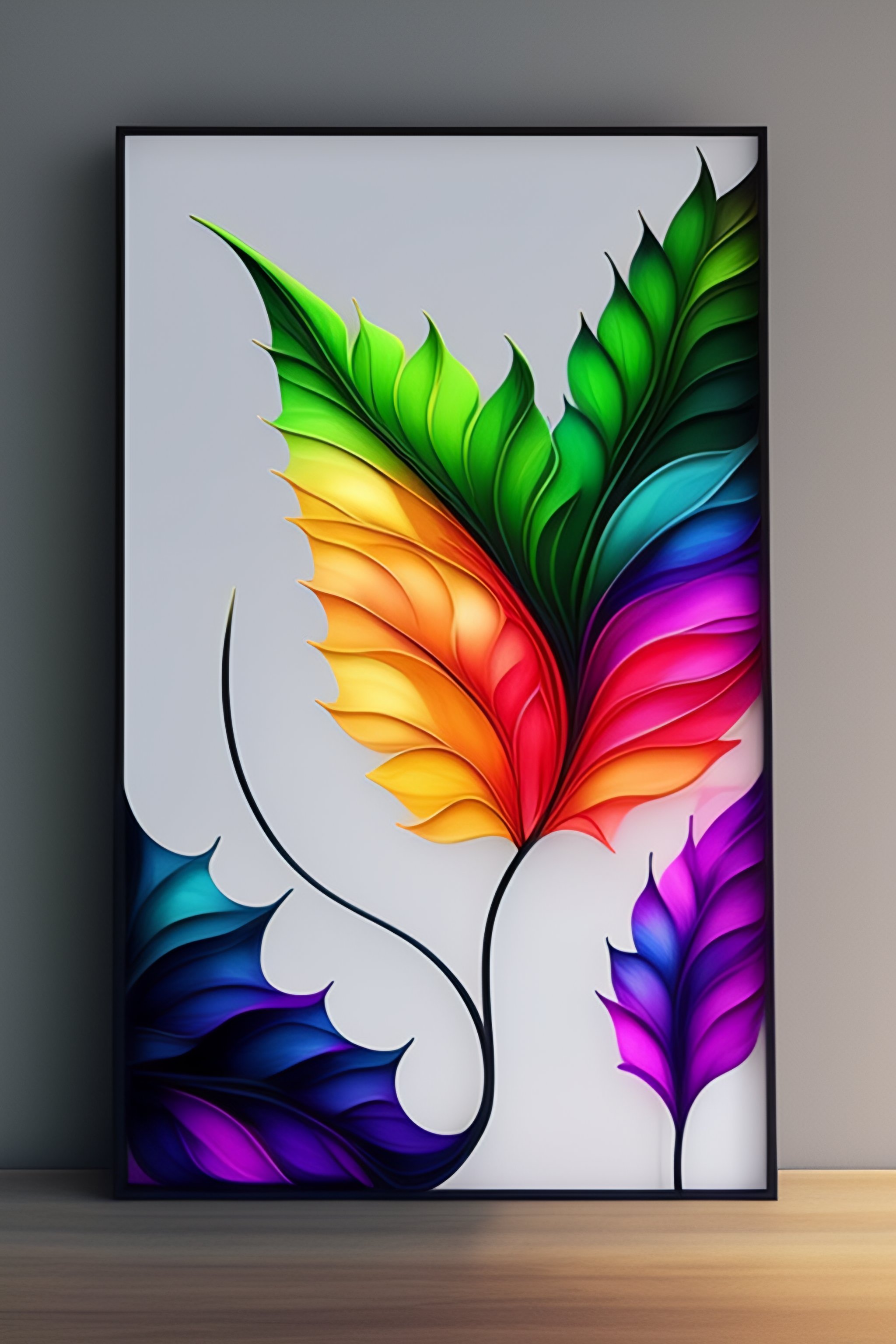 Lexica - Boho Abstract Leaf Art, without shadows