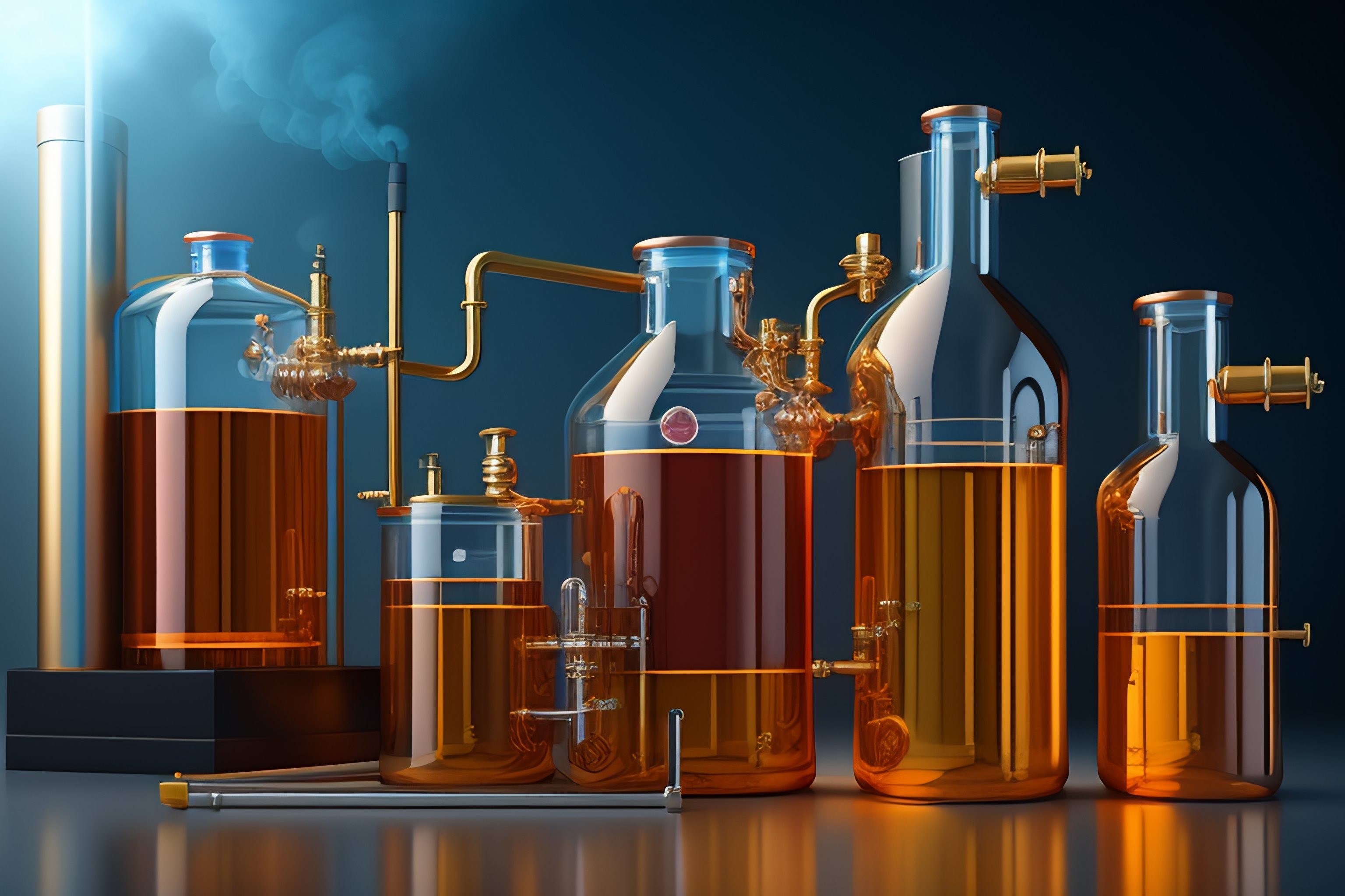 Lexica - Chemical laboratory with flasks, crucibles, test tubes, Bunsen ...