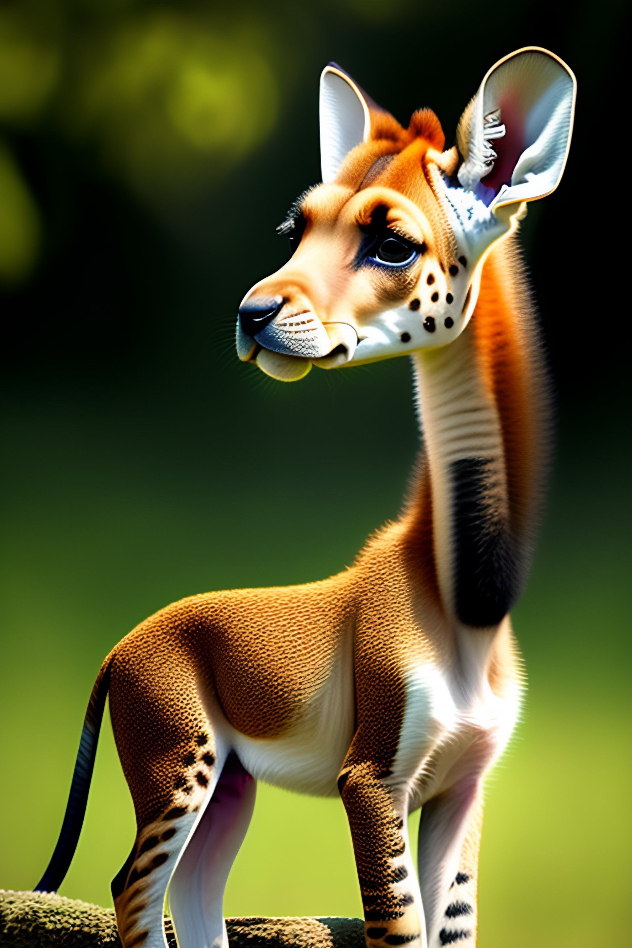 Lexica - Puppy on a jiraffe