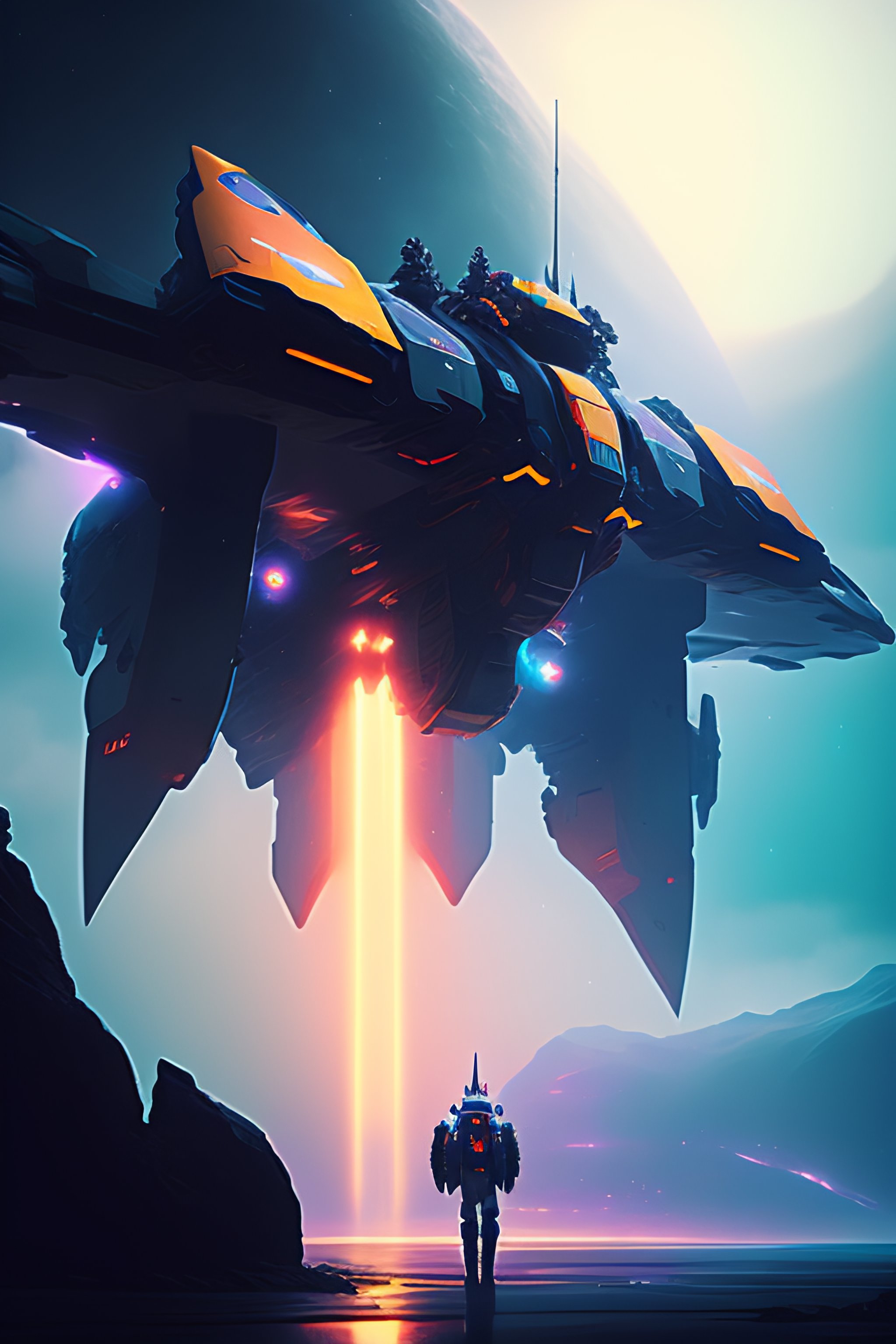 Lexica - ''cinematic shot'' retro style sci-fi art style mecha gundam ...