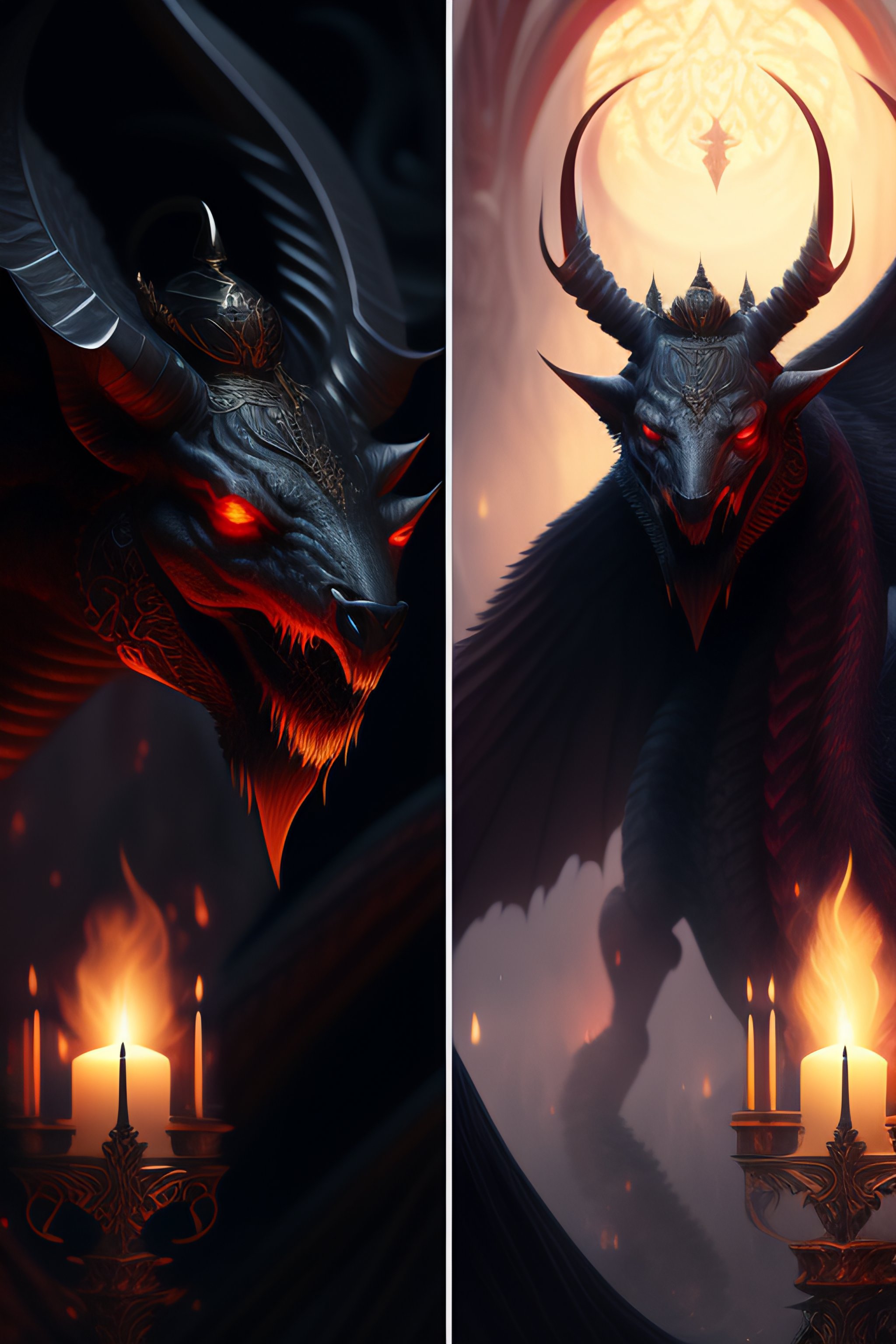 Lexica - A beautiful satanic black metal album cover of a satanic ...