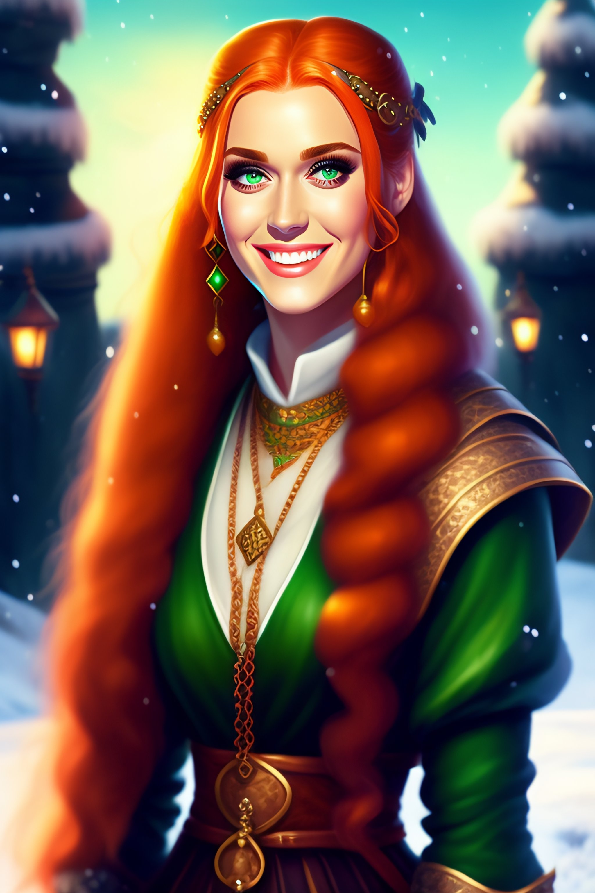 Lexica - Katy perry a Long ginger hair, tanned man in female medieval ...