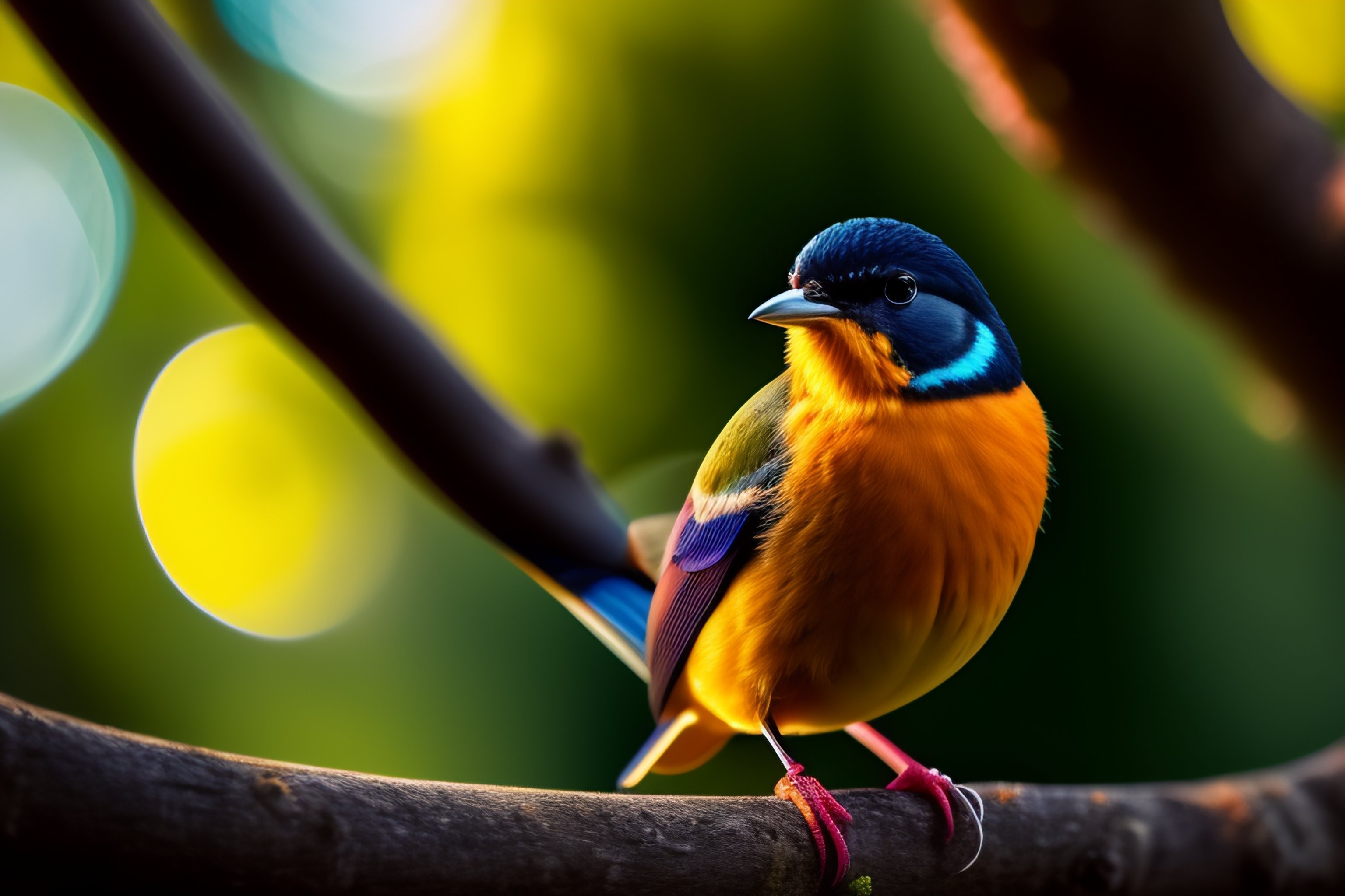 Lexica - High quality photo of a bird sitting in a tree with amazing ...