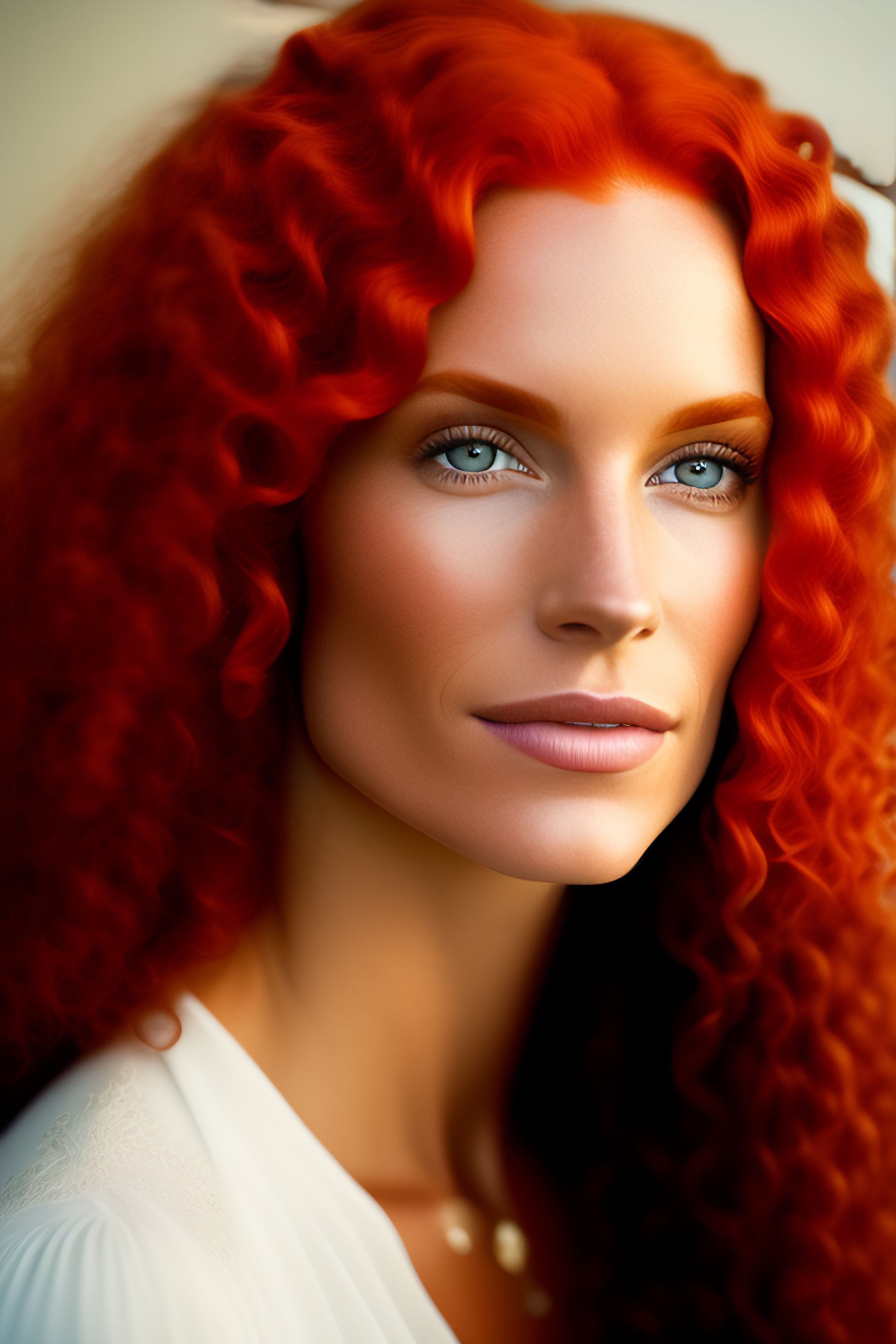 Lexica - Portrait of red headed twins with hazel eyes age 35 with long ...