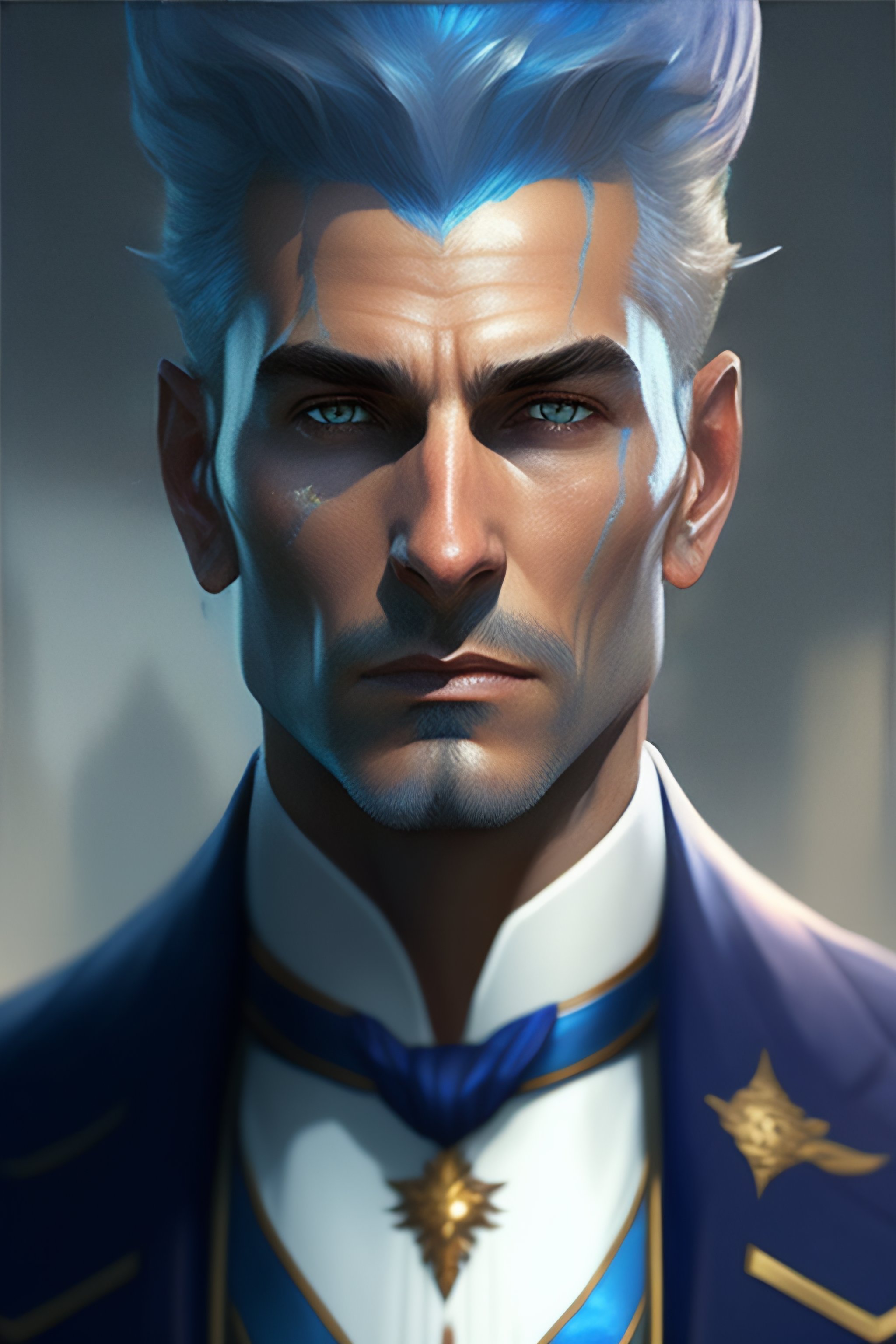 Lexica - Male blue genasi, wearing aged suit, from d&d by greg ...