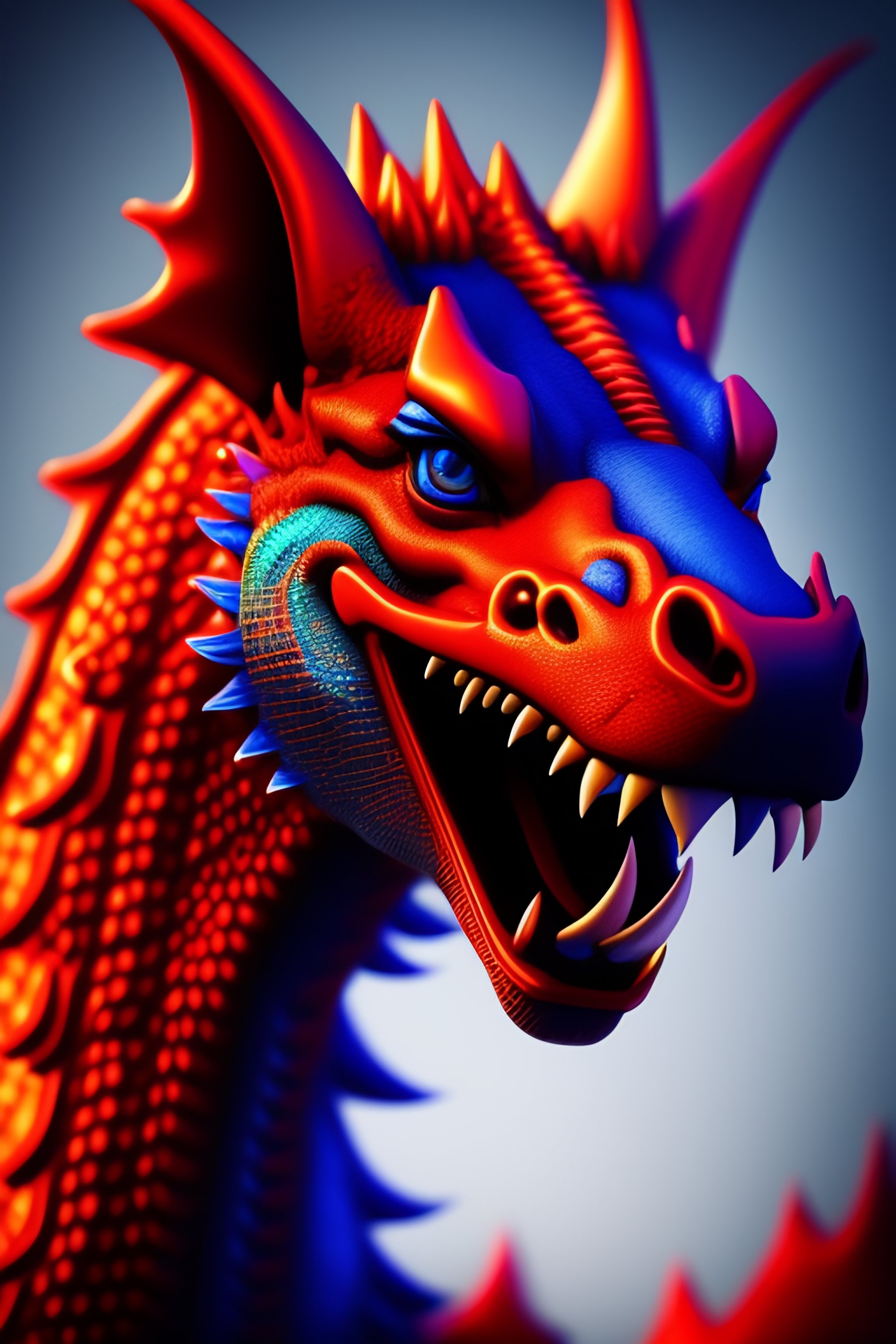 Lexica - Un dragon rojo con ojos azules estilo caricatura para niños ...