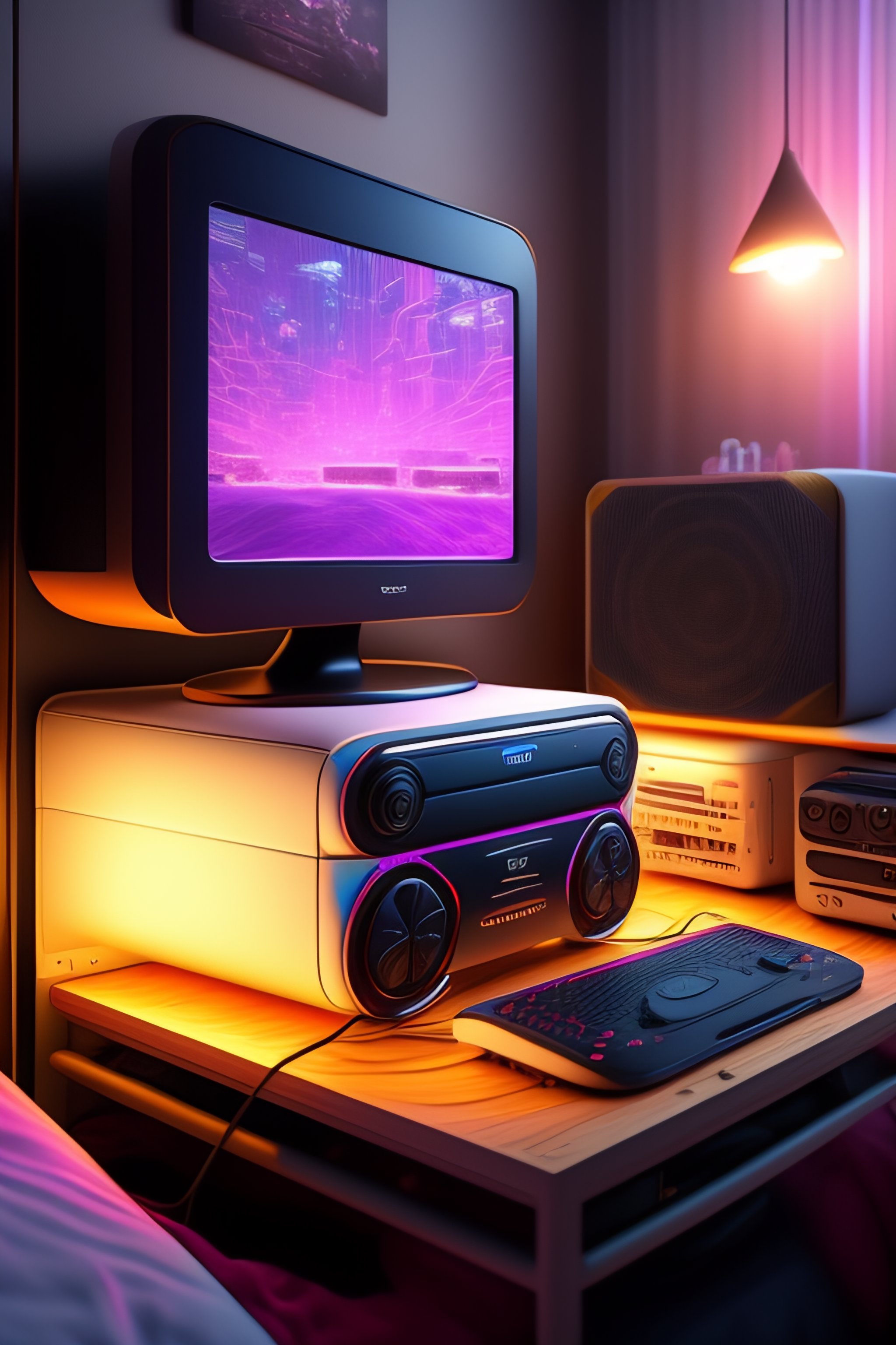 Lexica - A highly detailed illustration of a messy gamer's bedroom ...