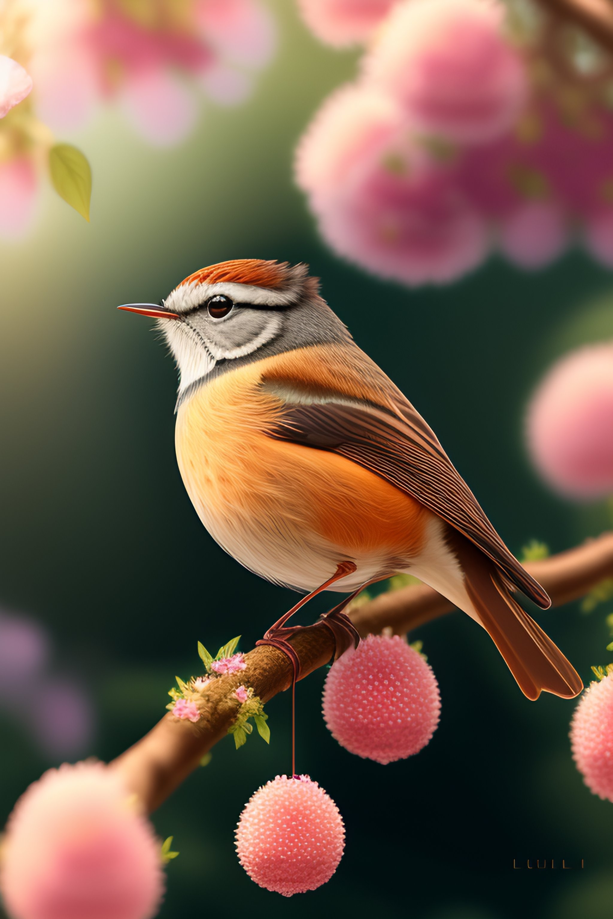 Lexica - A beautiful and elegant scene of a nightingale singing on a ...