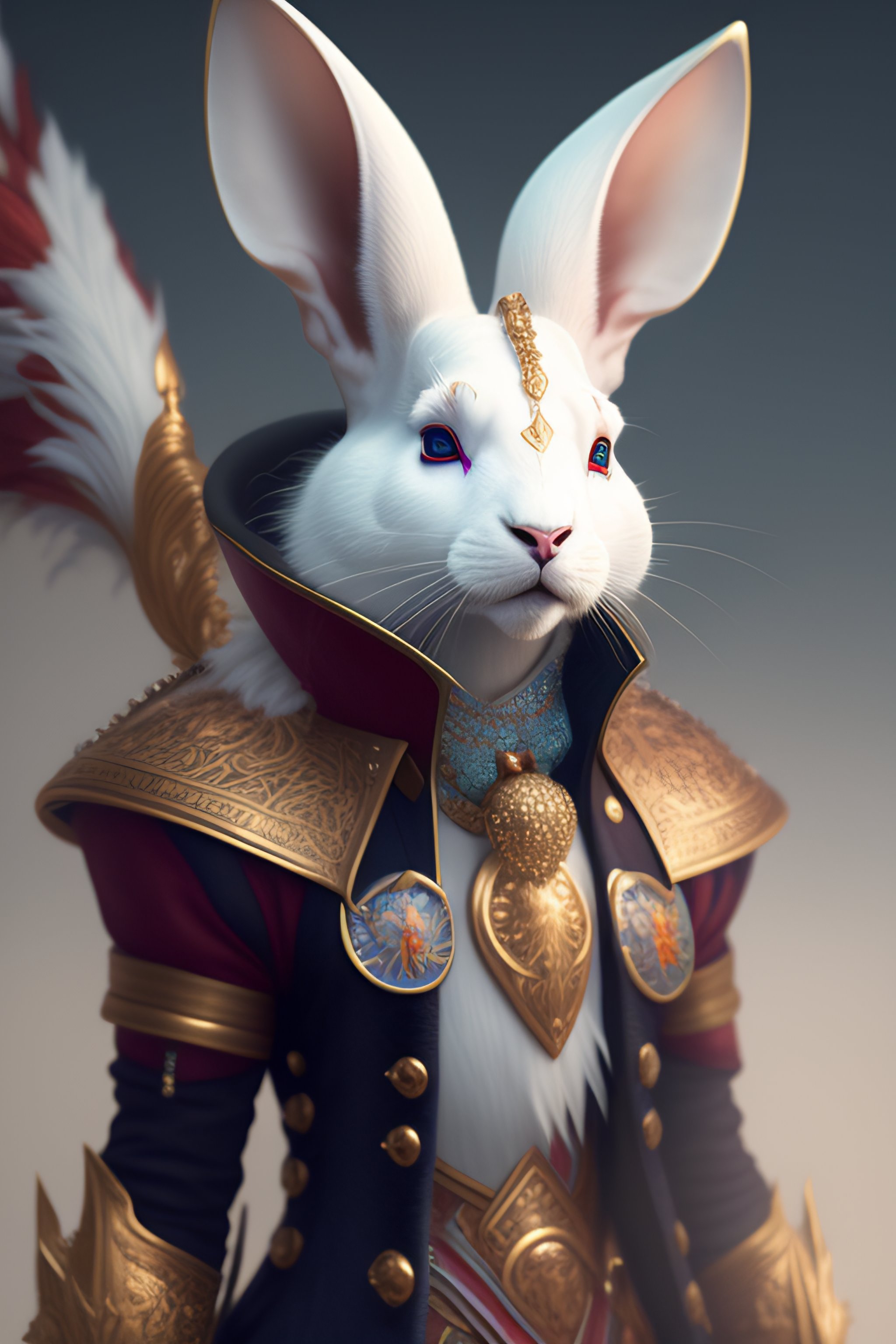 Lexica - An anthropomorphic white rabbit male wizard face dressed as a ...