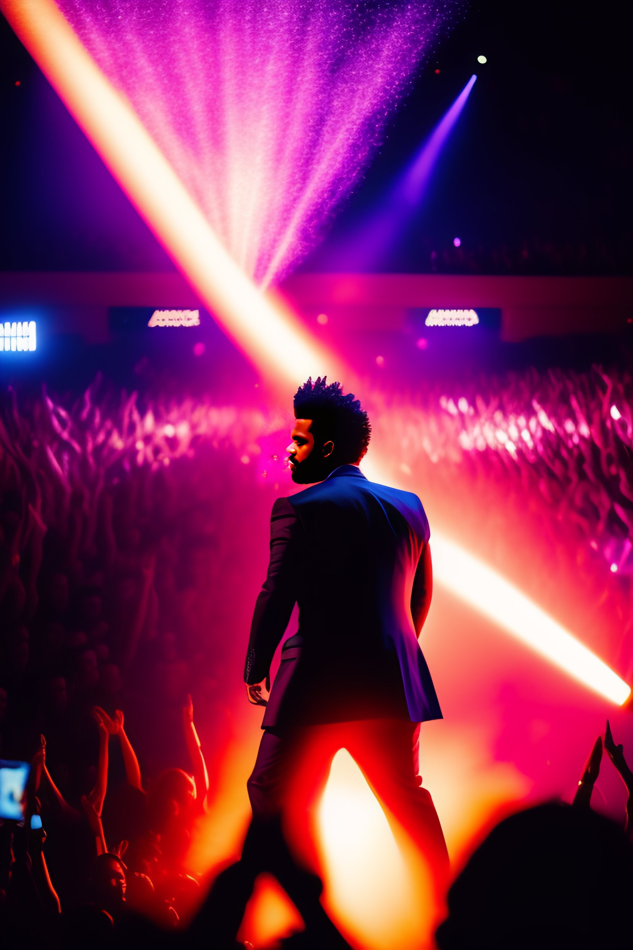 Lexica - The weeknd crowd surfing a huge crowd, 4k, Aubrey Powell ...