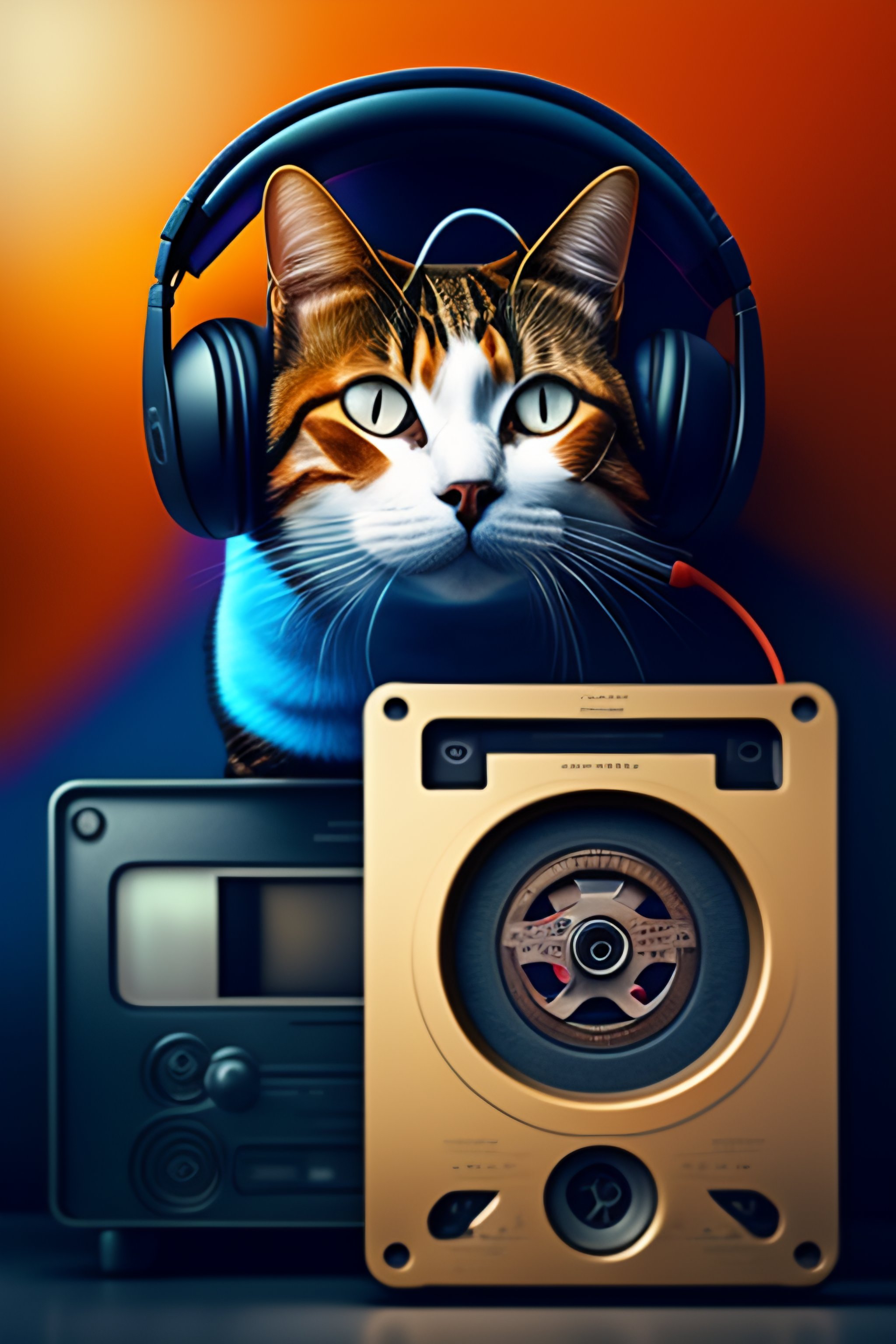 Lexica - A skydiving cat listening to a cassette tape Change the cat ...