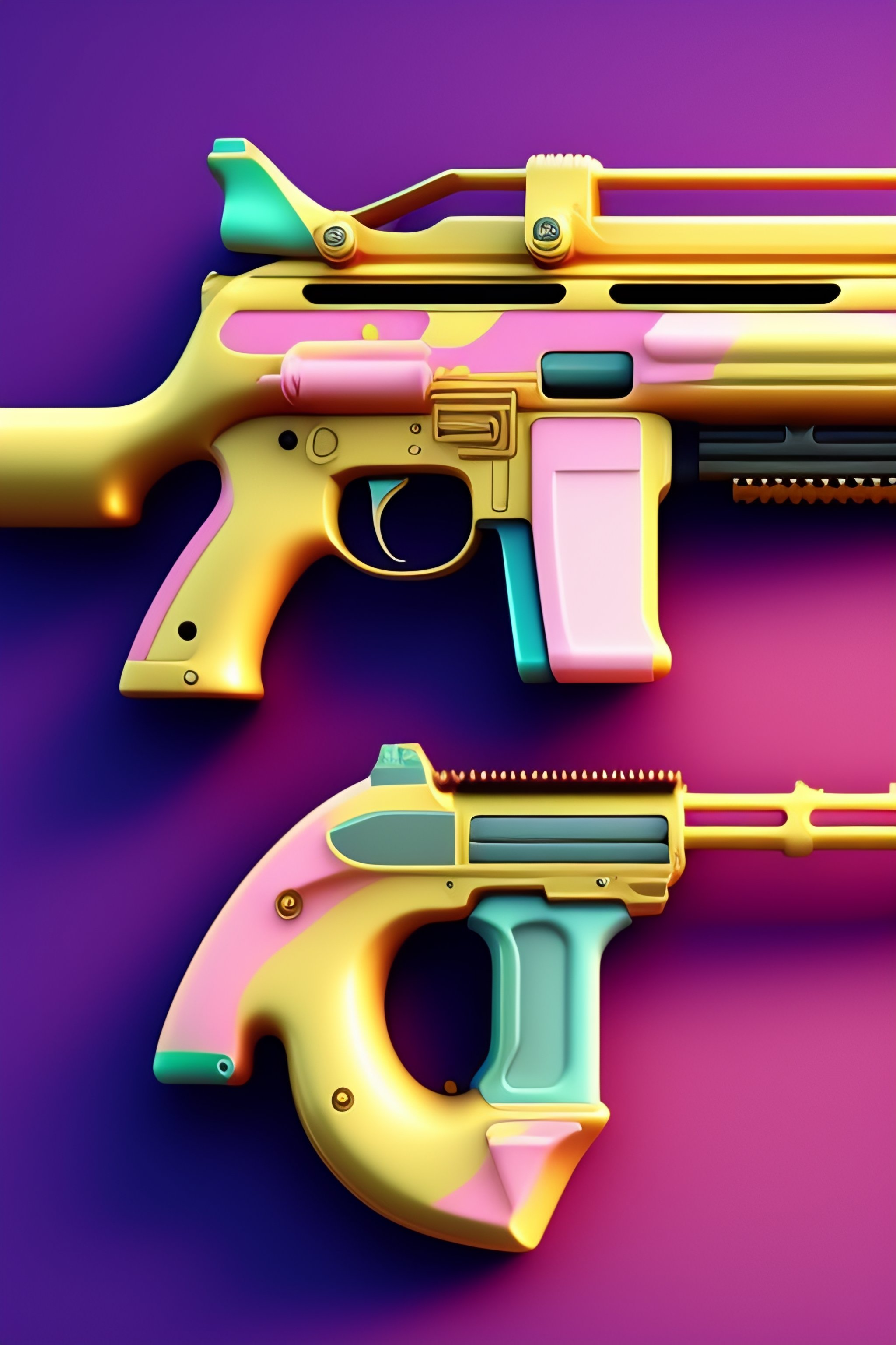 Lexica - Cute pastel rifle design