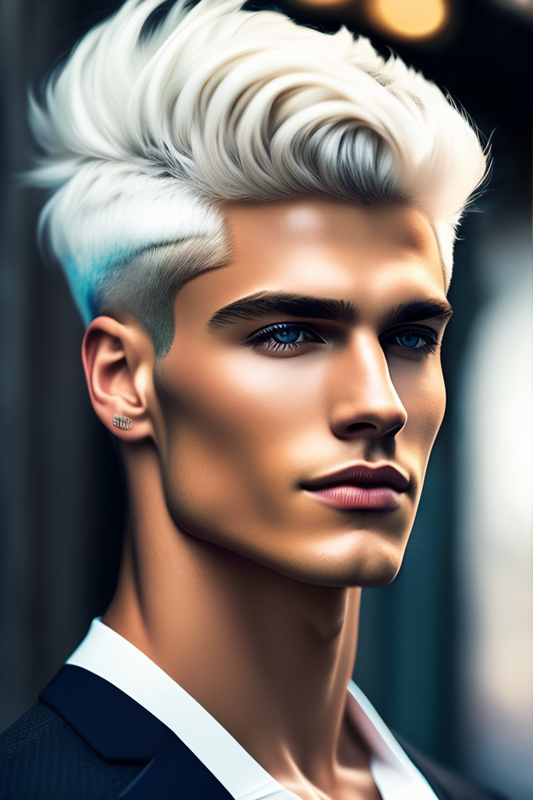 Lexica - Cute boy white hair