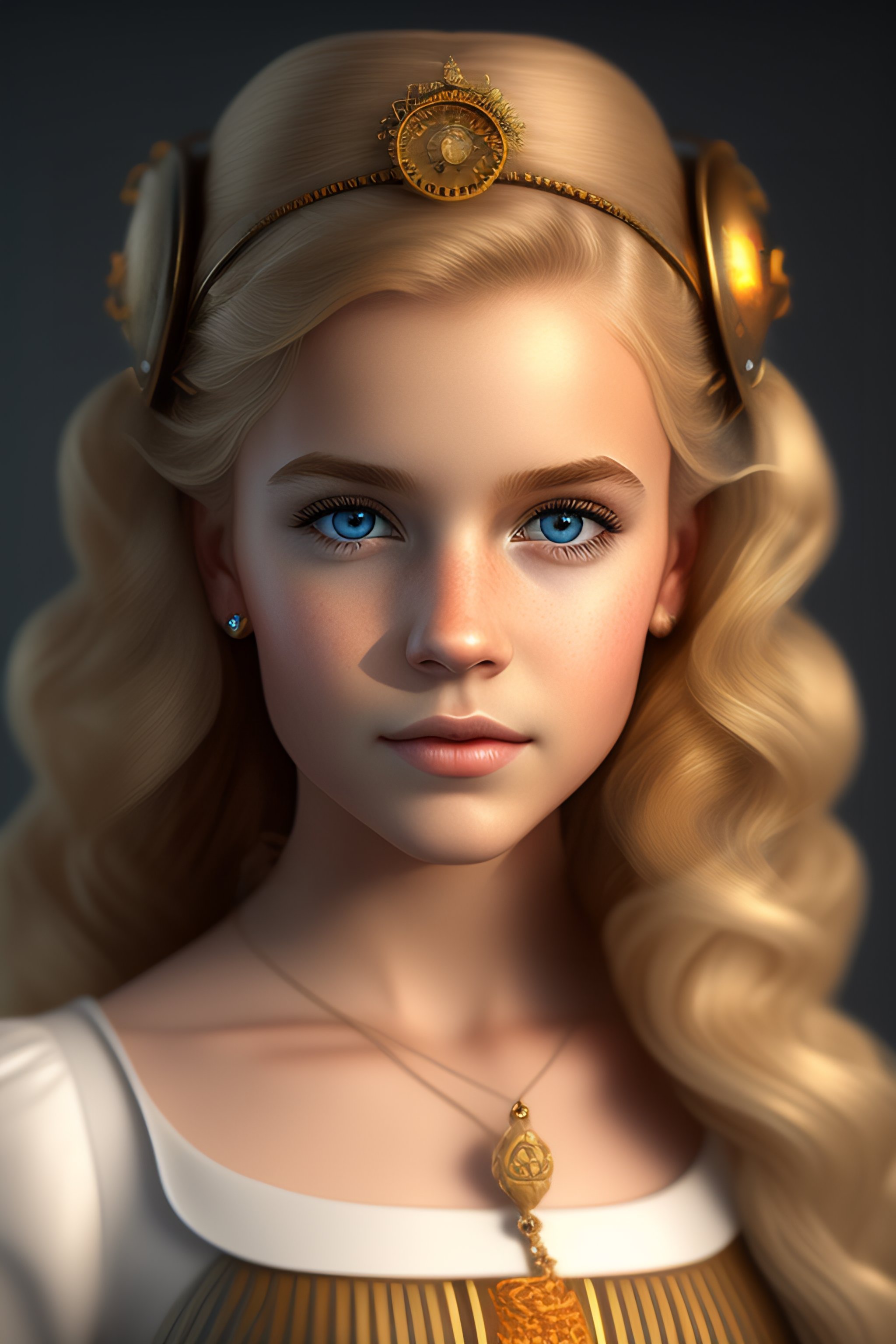 Lexica - Portrait of a blonde young girl in hyper realistic 3d and ...