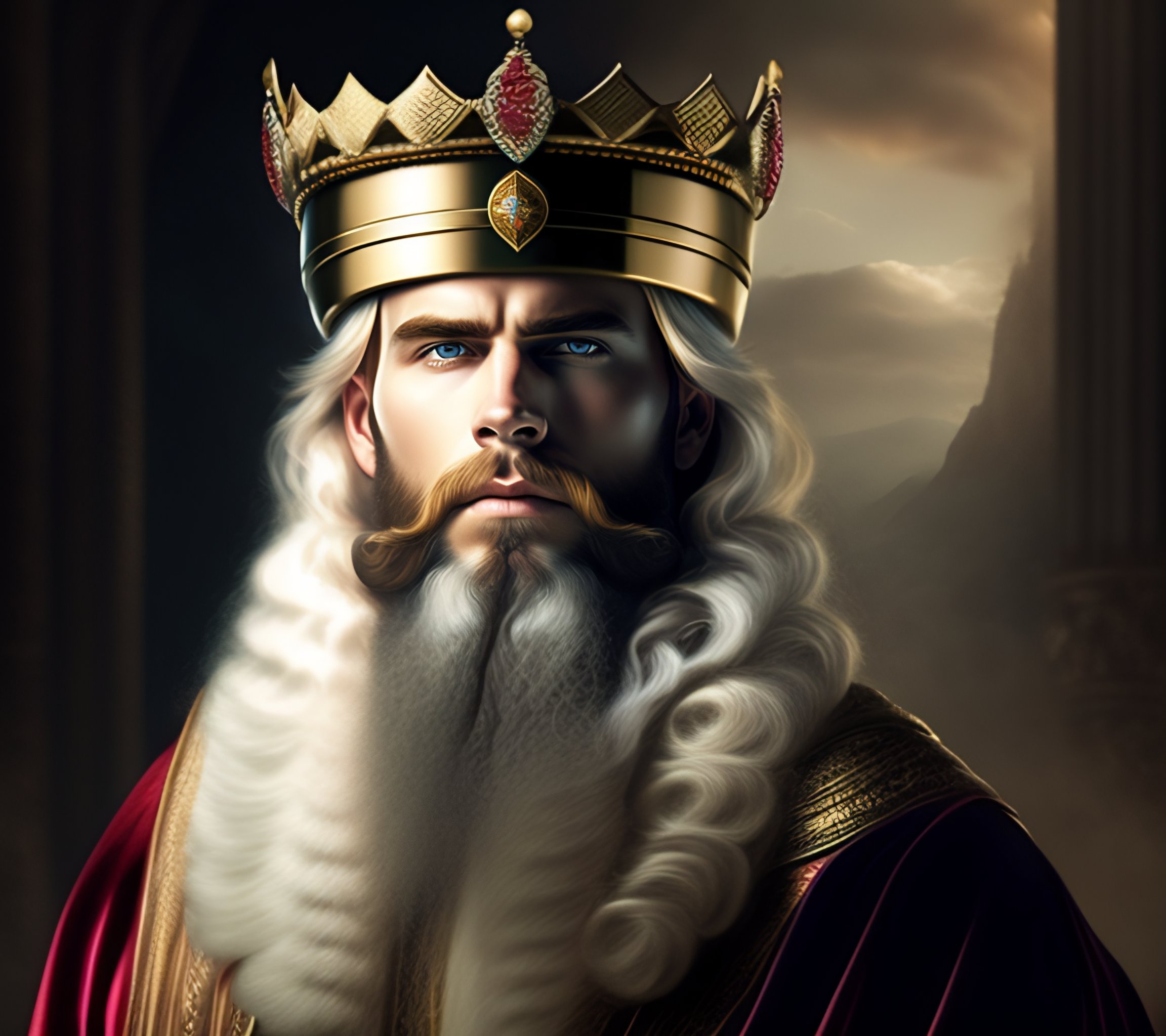 Lexica - King of Thebes white male wth crown on his head