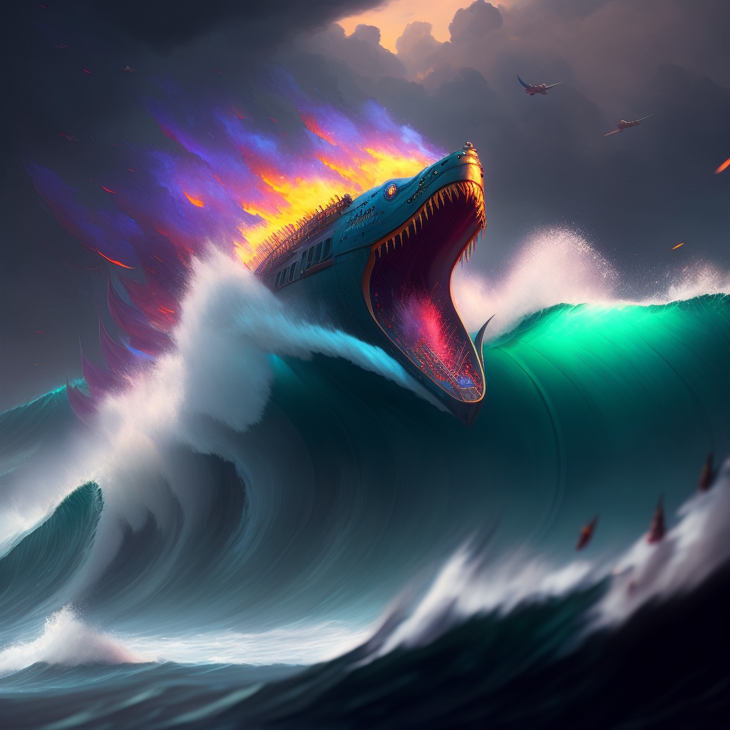 Lexica - Photo of 8k ultra realistic leviathan, sea monster, fighting ...