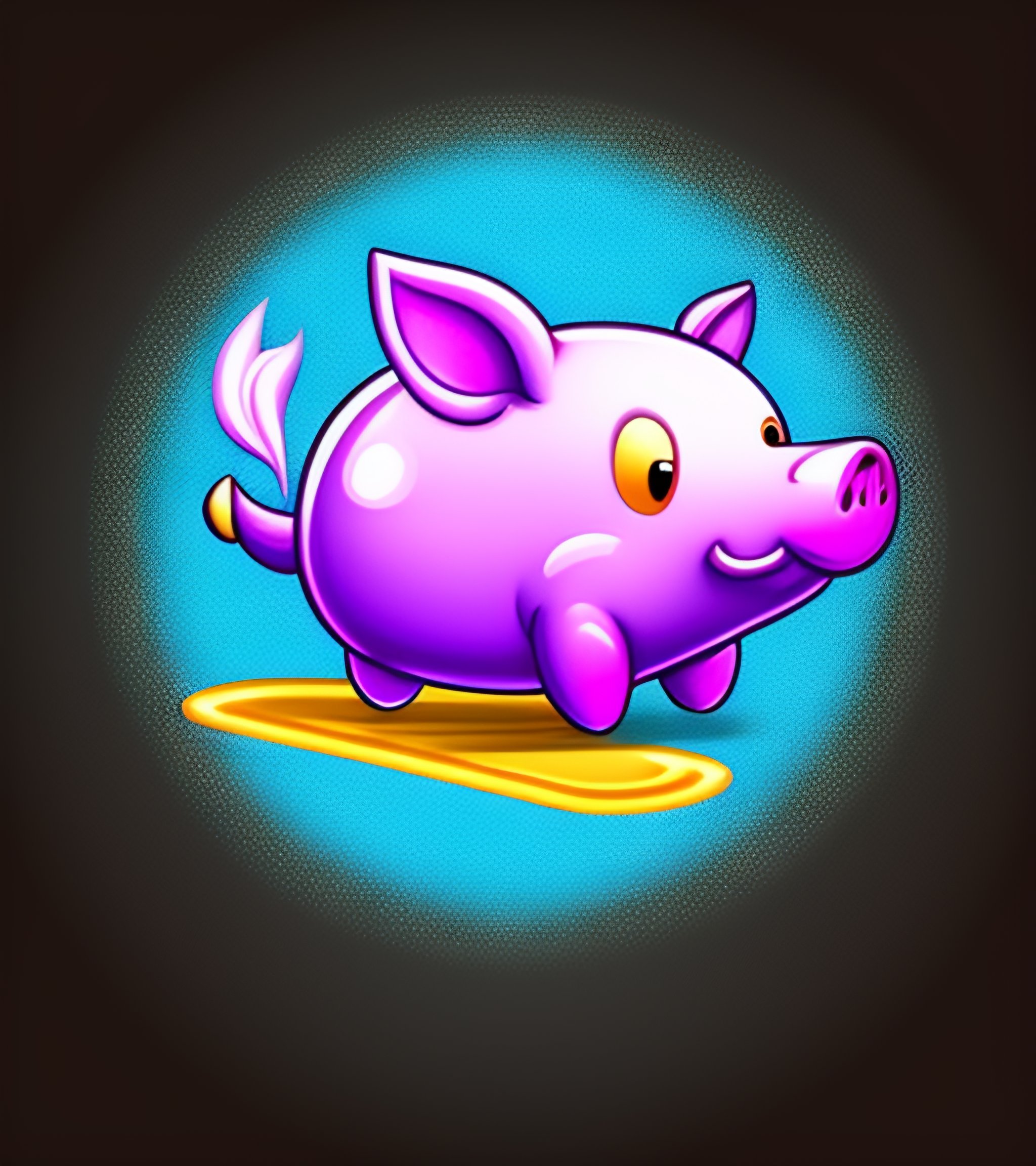 Cartoon Pig With Wings