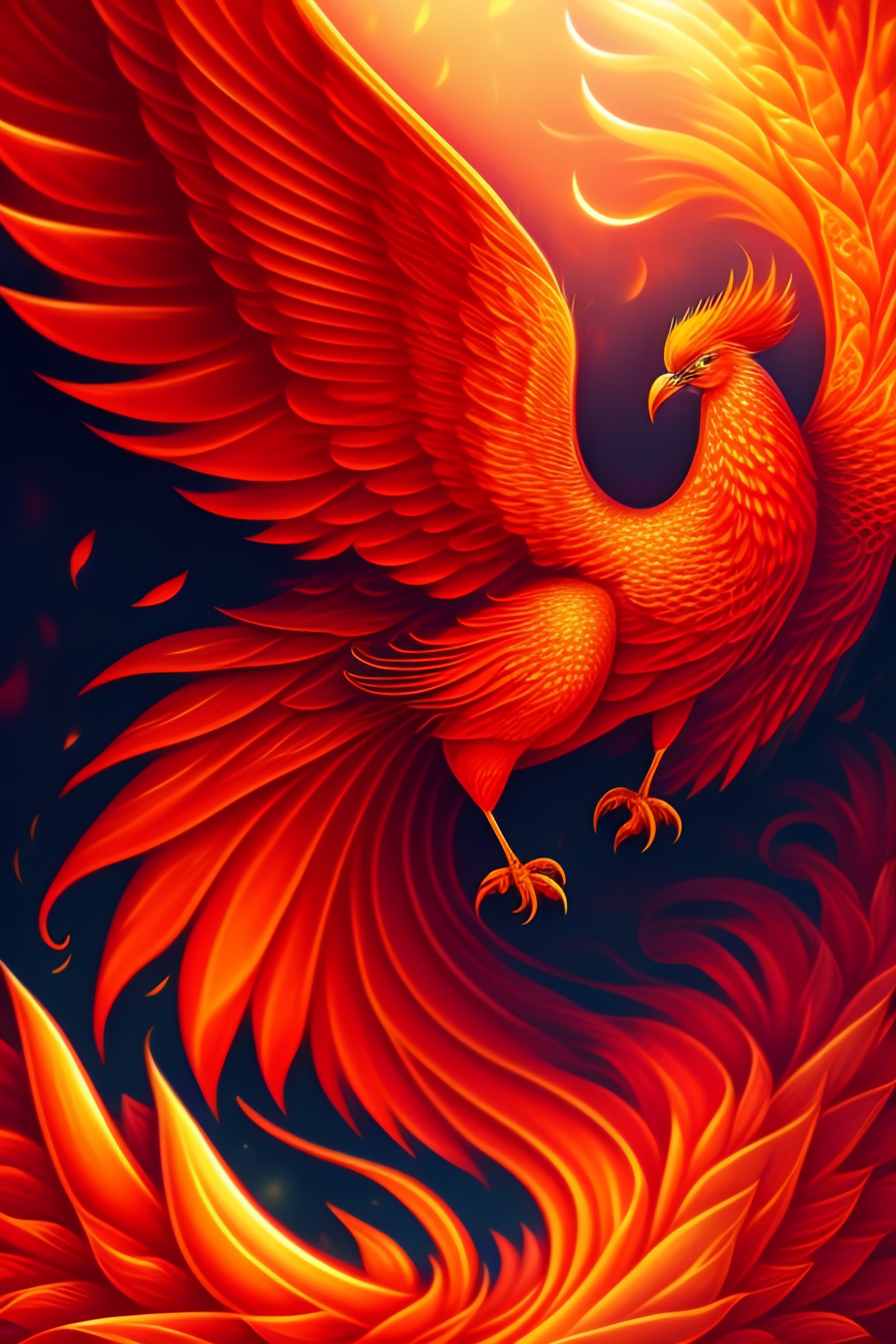 Lexica - Red paper + an intricate phoenix depiction + elaborate golden ...
