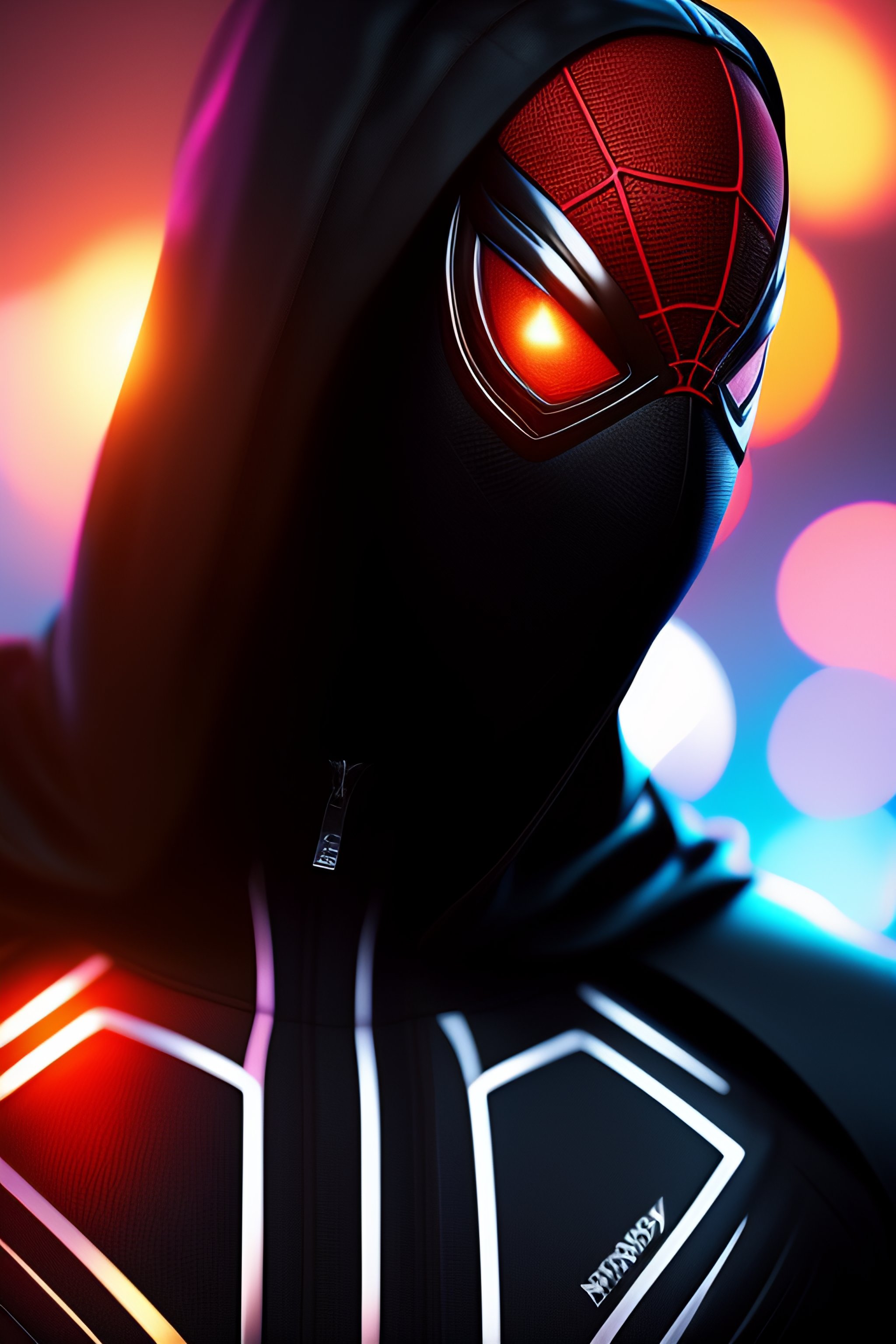 Lexica - Black spiderman miles moralies , wear black hoddies ,black ...