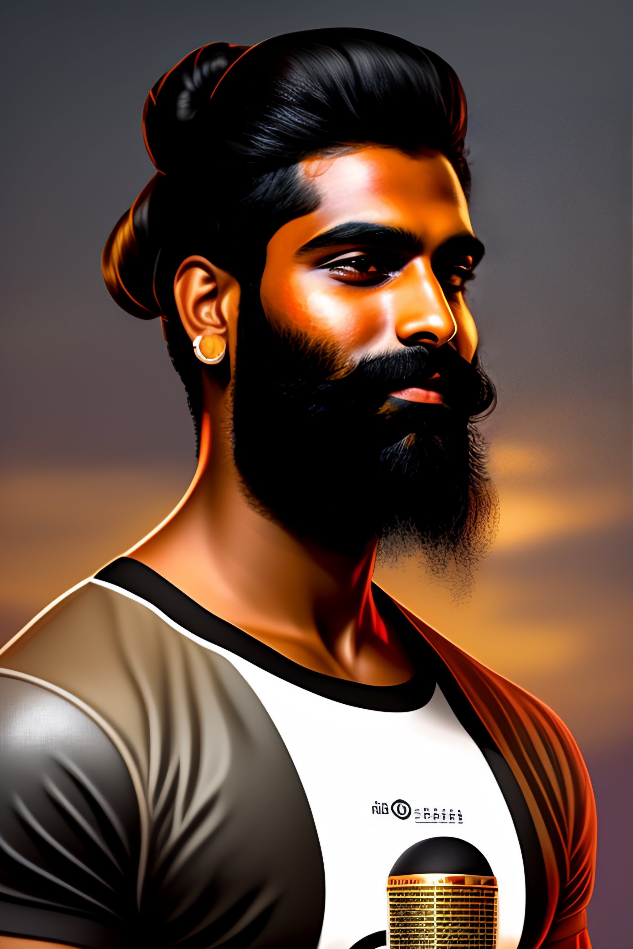 Lexica - Hyper detailed illustration of a south Indian male podcaster ...