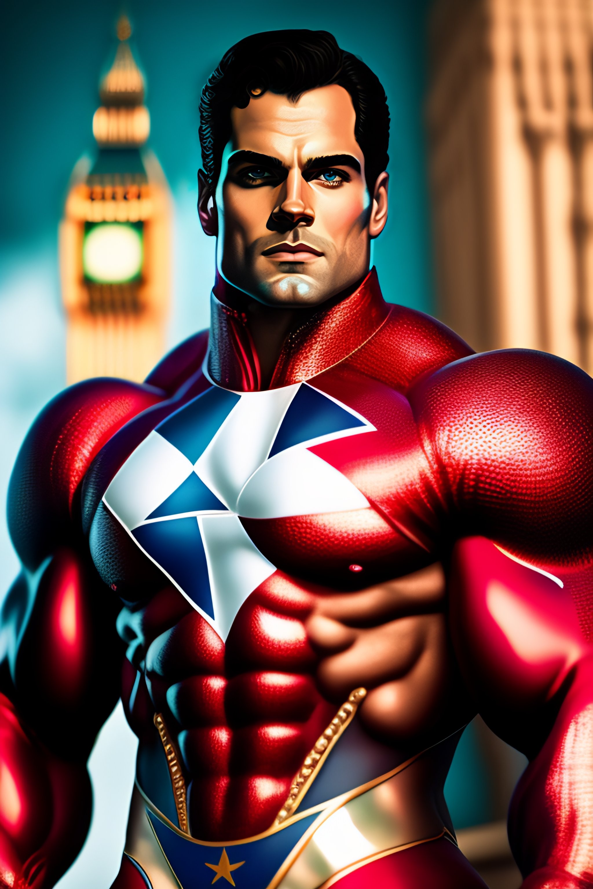 Lexica - Epic comic book cover, accurate hyper realistic Henry Cavill ...