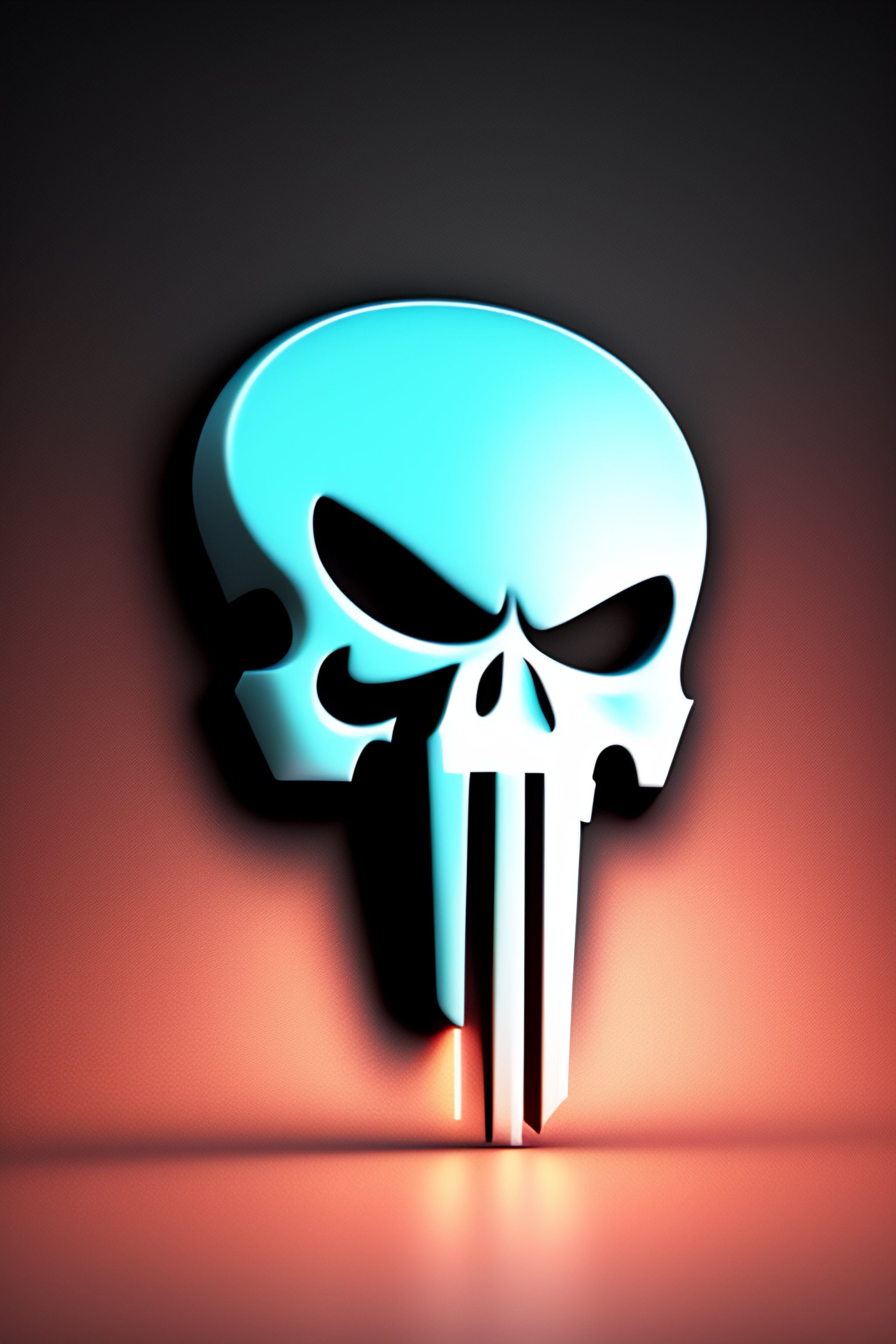Lexica - Punisher logo as 3d, 4k,hd