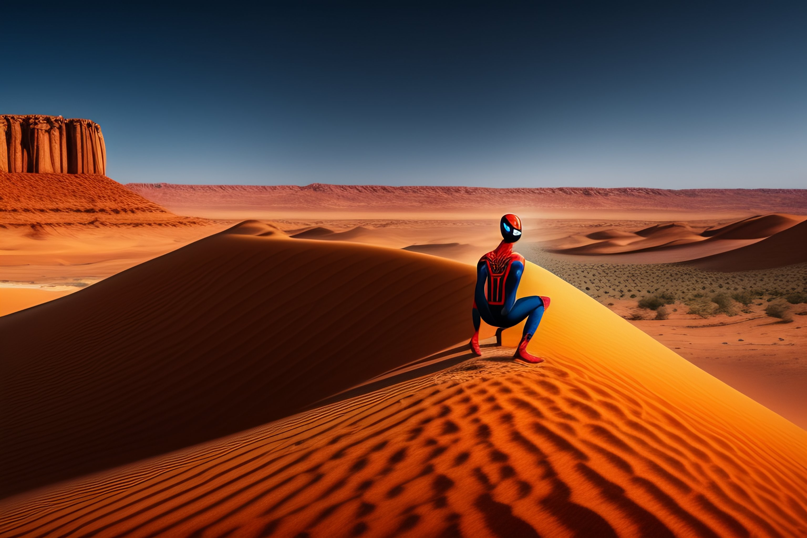 Lexica - Spider man in desert