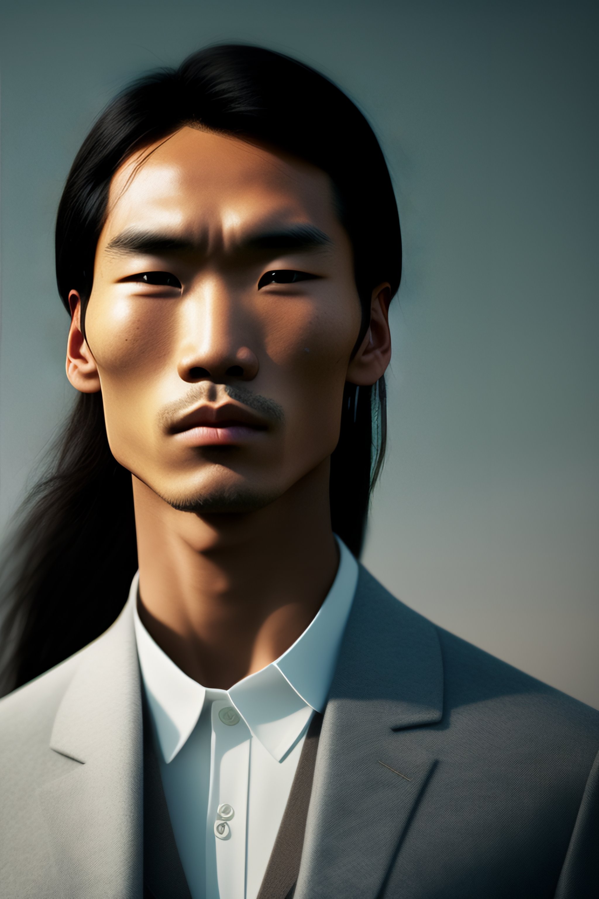 Lexica - A slightly pointed face with a normal-sized nose for his age ...