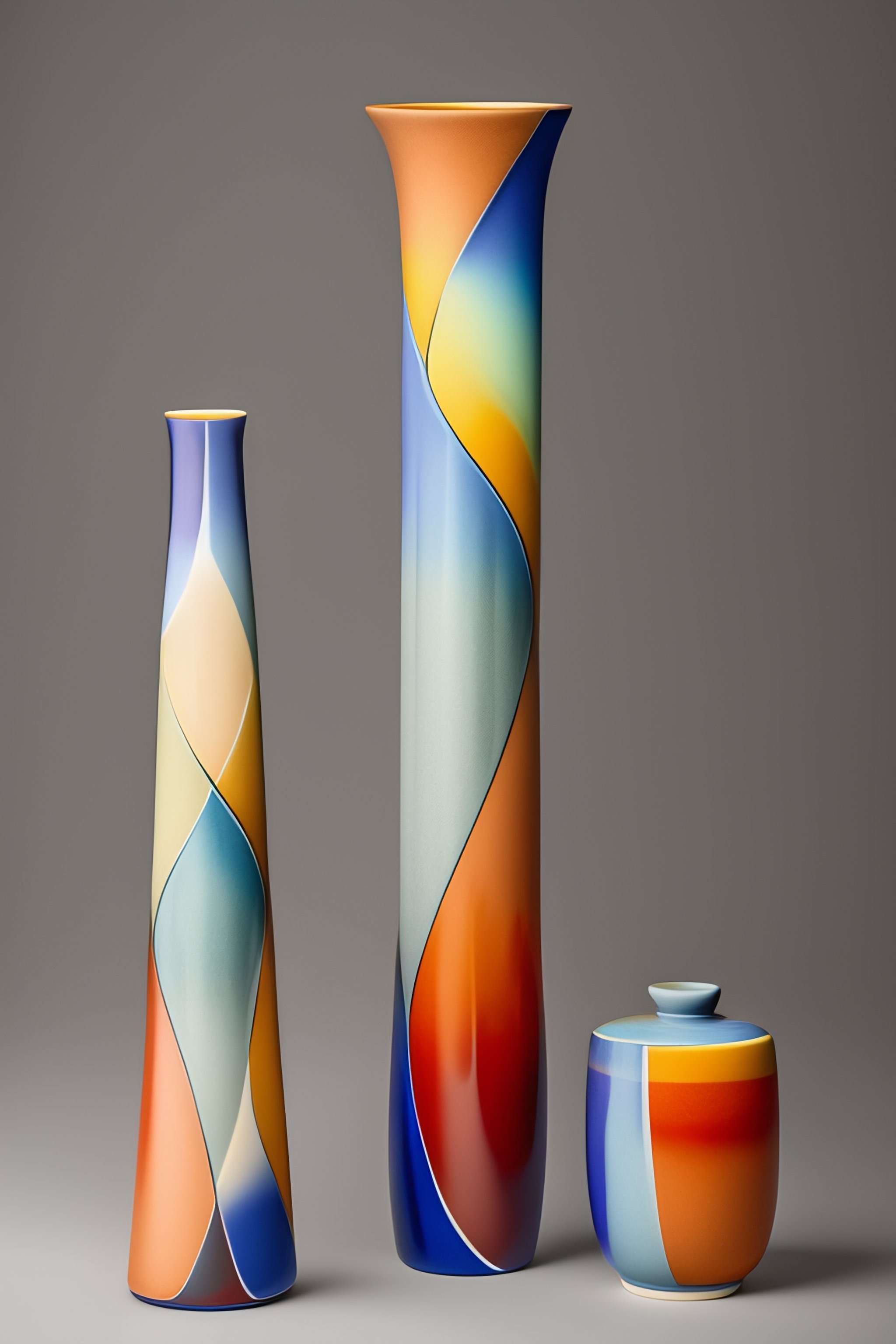 Lexica - Beautiful ceramics studio photograph of a tall colorful ...