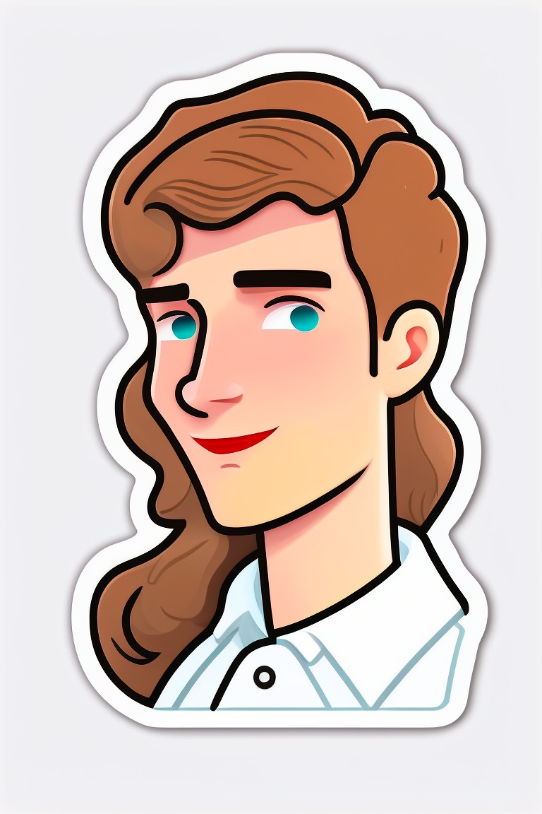Lexica - Handsome guy in love staring at his date, cartoon stickers ...