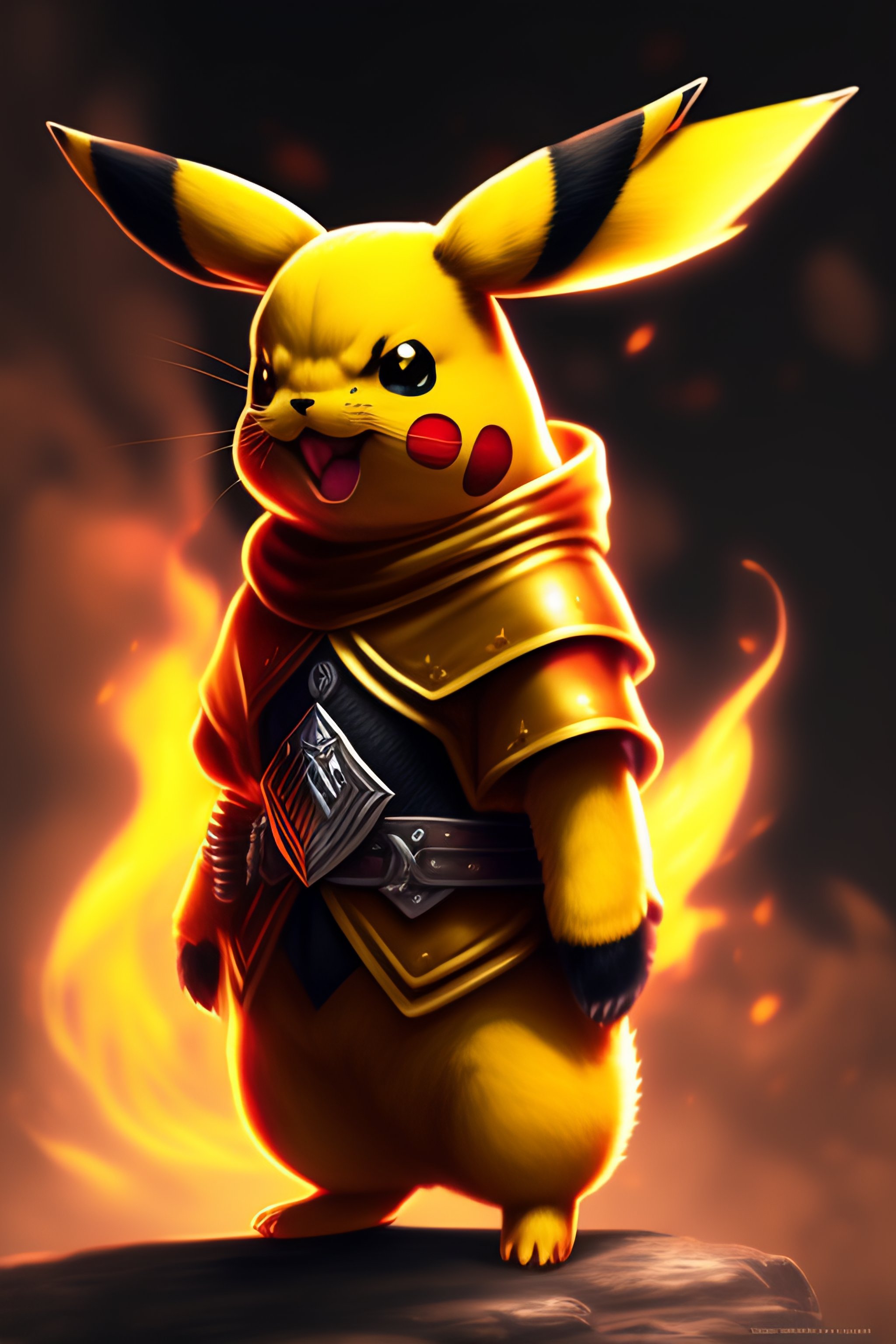 Lexica - Pikachu as a dark souls boss, digital painting art, dark ...