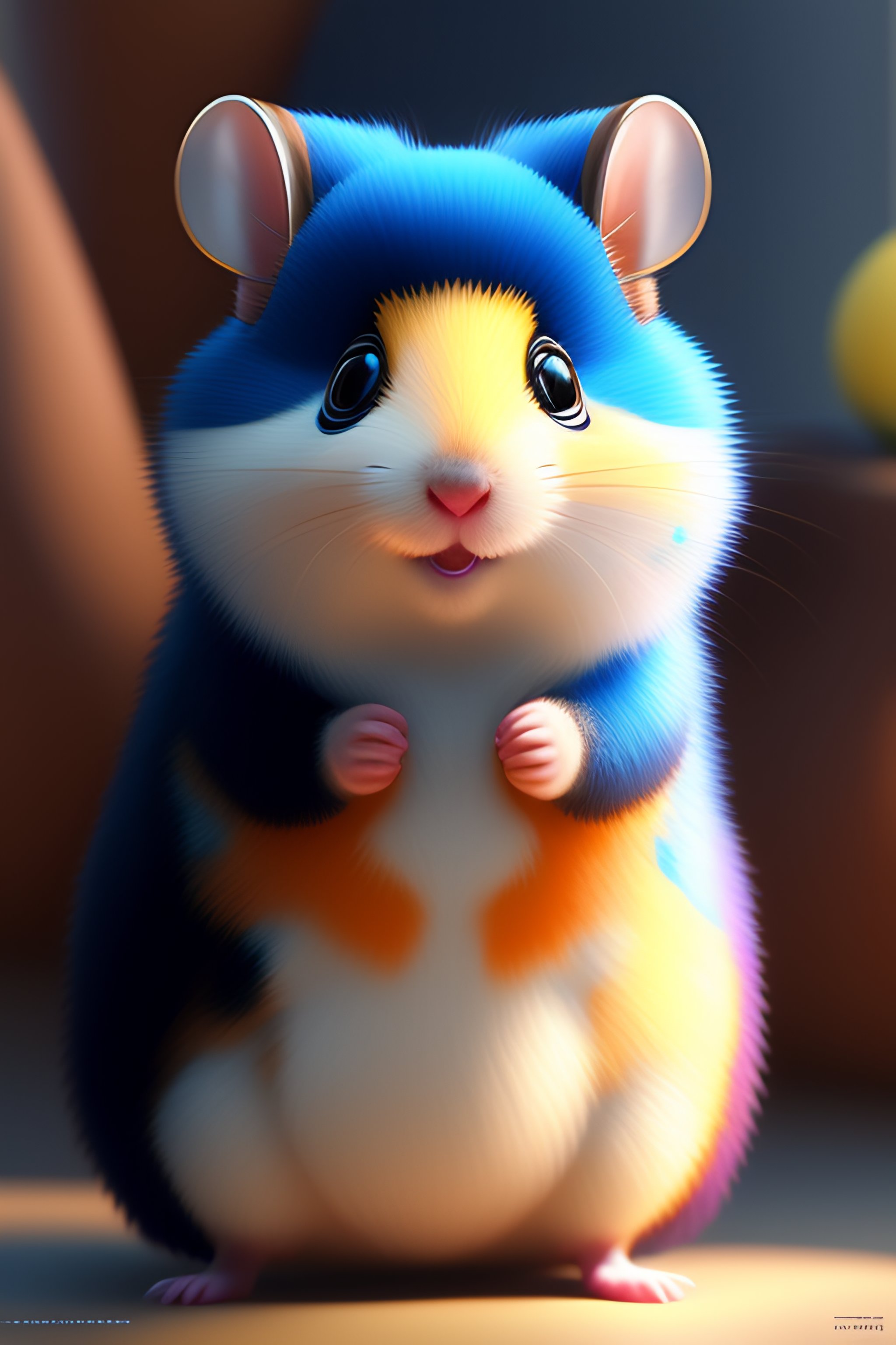Lexica - Disney Pixar style, hamster made of fuzzy colorful fluffy ...