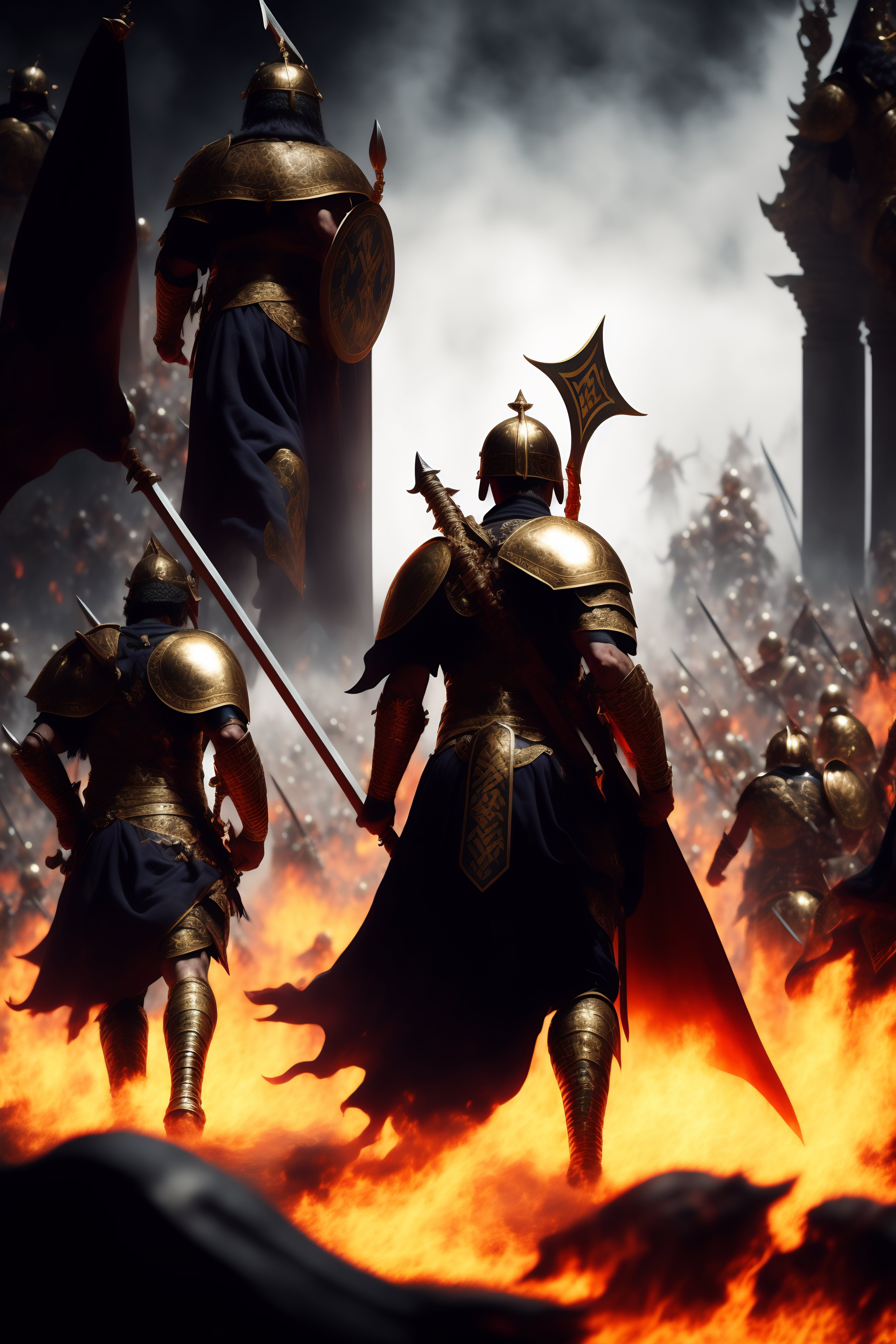 Lexica - A roman legion fighting a demon army on a battlefield covered ...