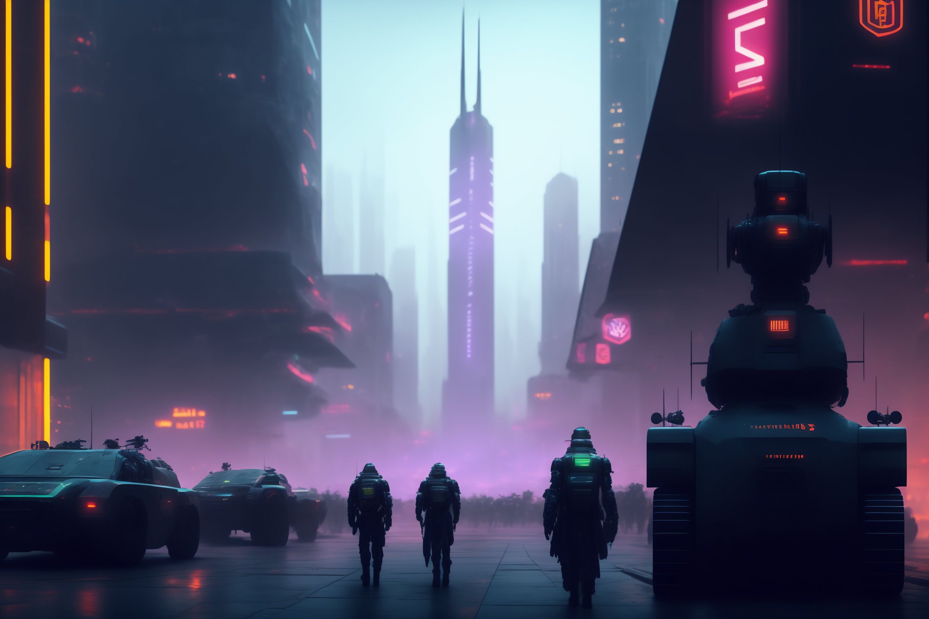 Lexica - Invasion of a cyberpunk city BY AN ARMY OF ROBOTS