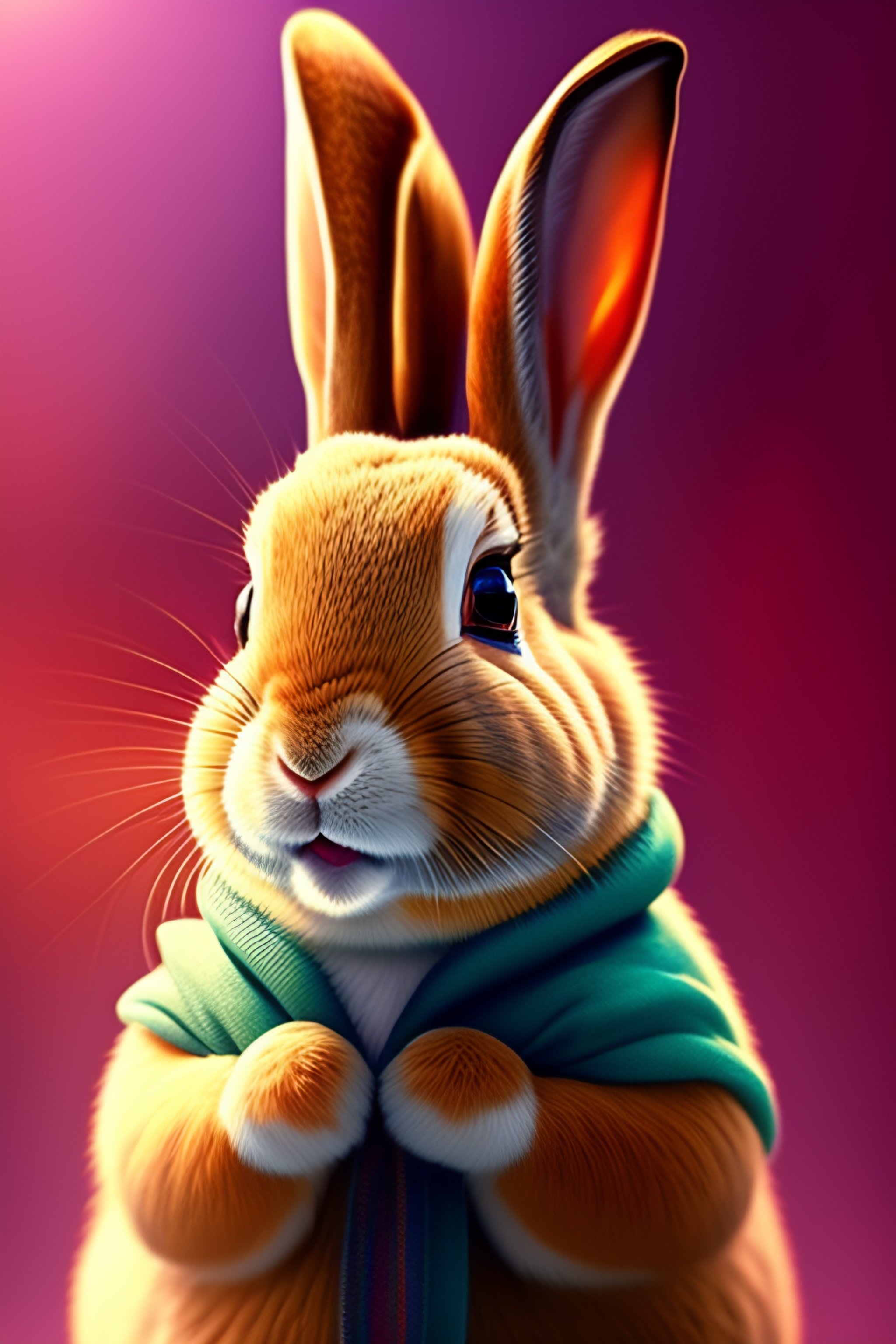 Lexica - A rabbit with a joint in his mouth super cute eyes saying ...