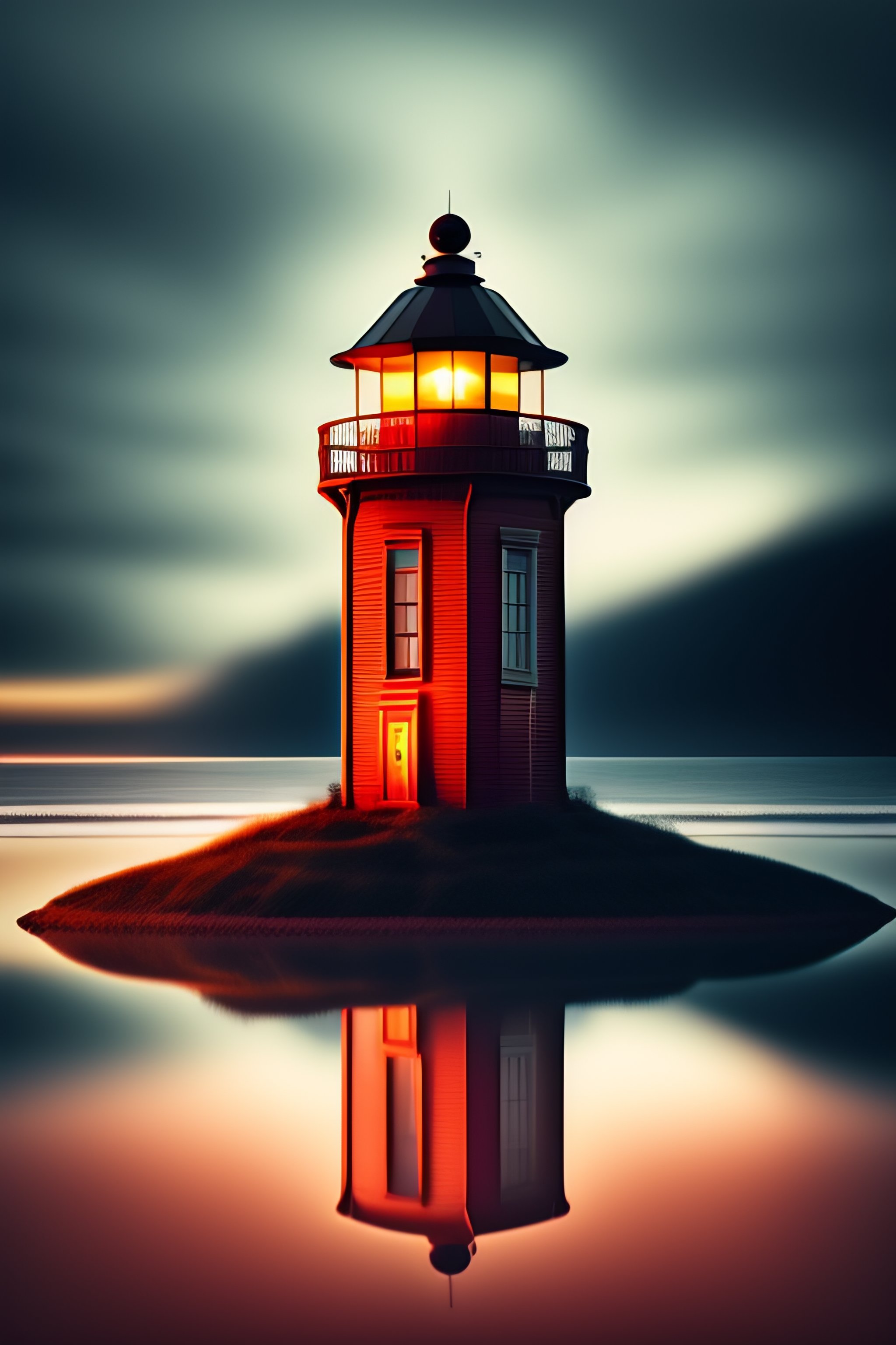 Lexica - IOS icon, black house, illustration, on a small island, a ...