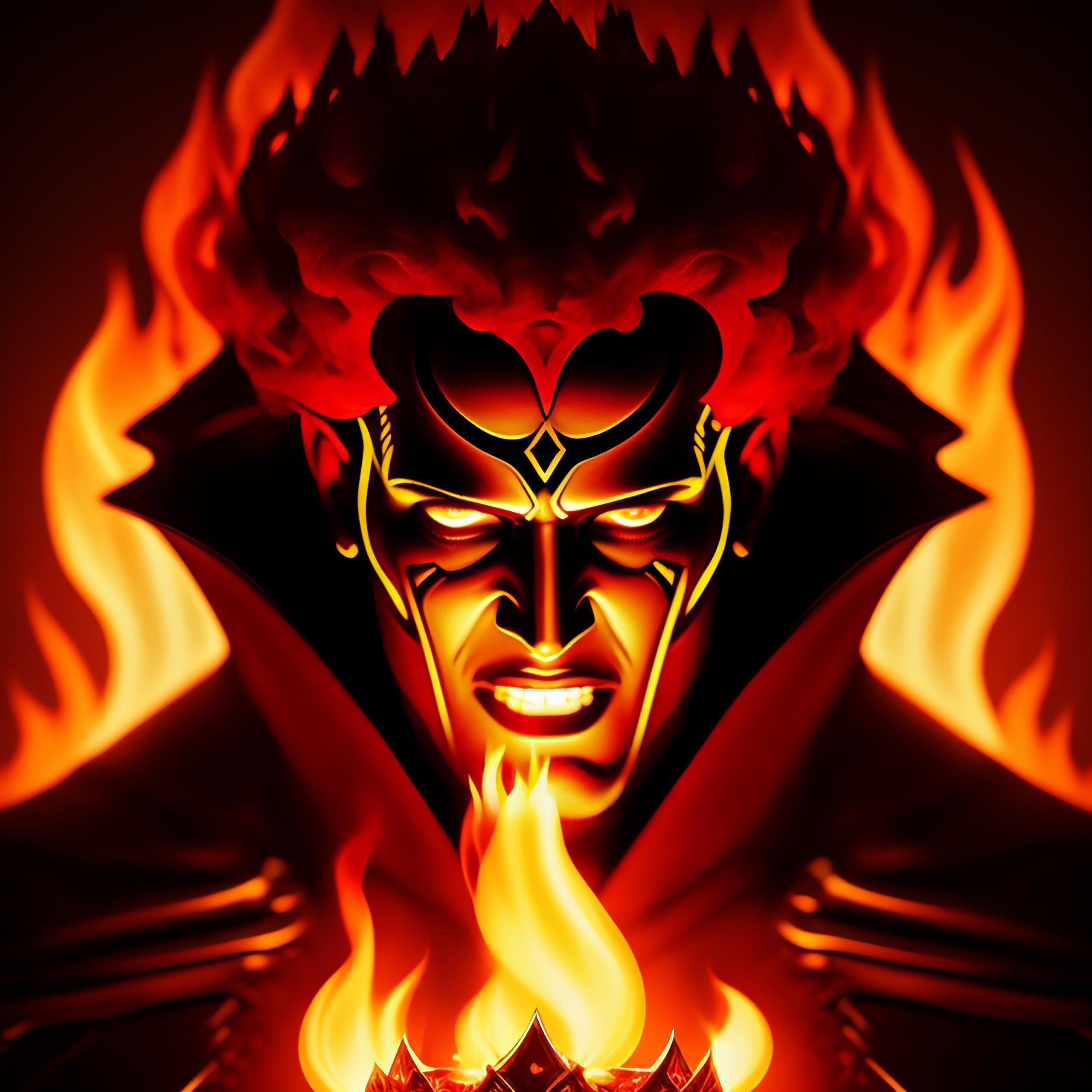 Lexica - Marvel comic style, crown of flames, horror, clown, ambient ...