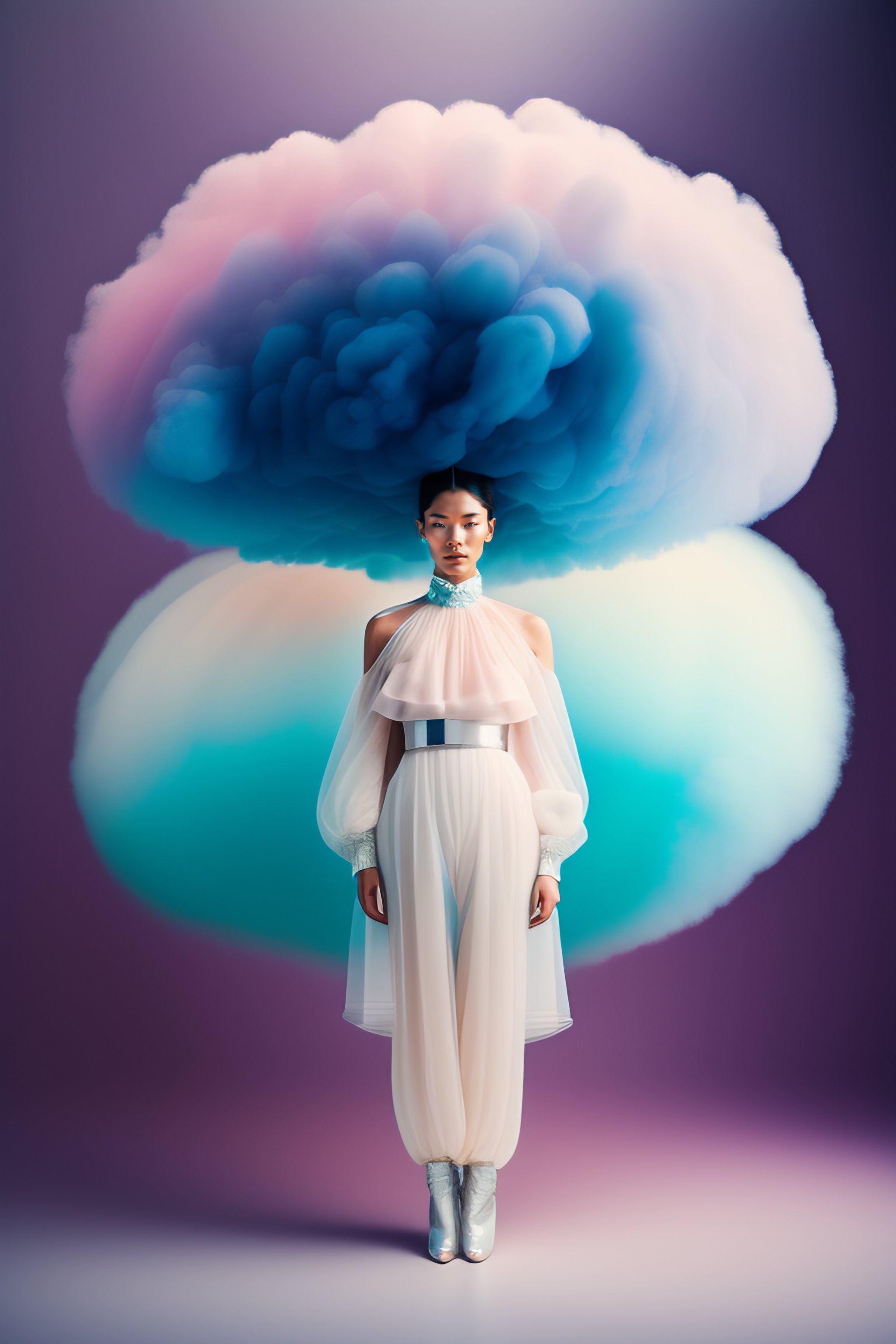 Lexica - Full body view of an alien surreal clouds ,alien ,delicate ...