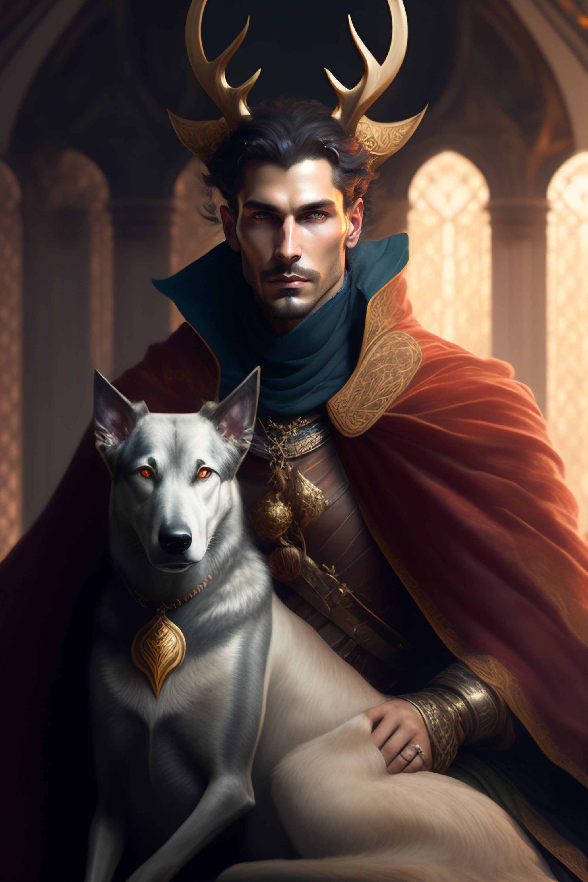 Lexica - Nerevar with a Scottish Deerhound, young, beautiful, atractive ...