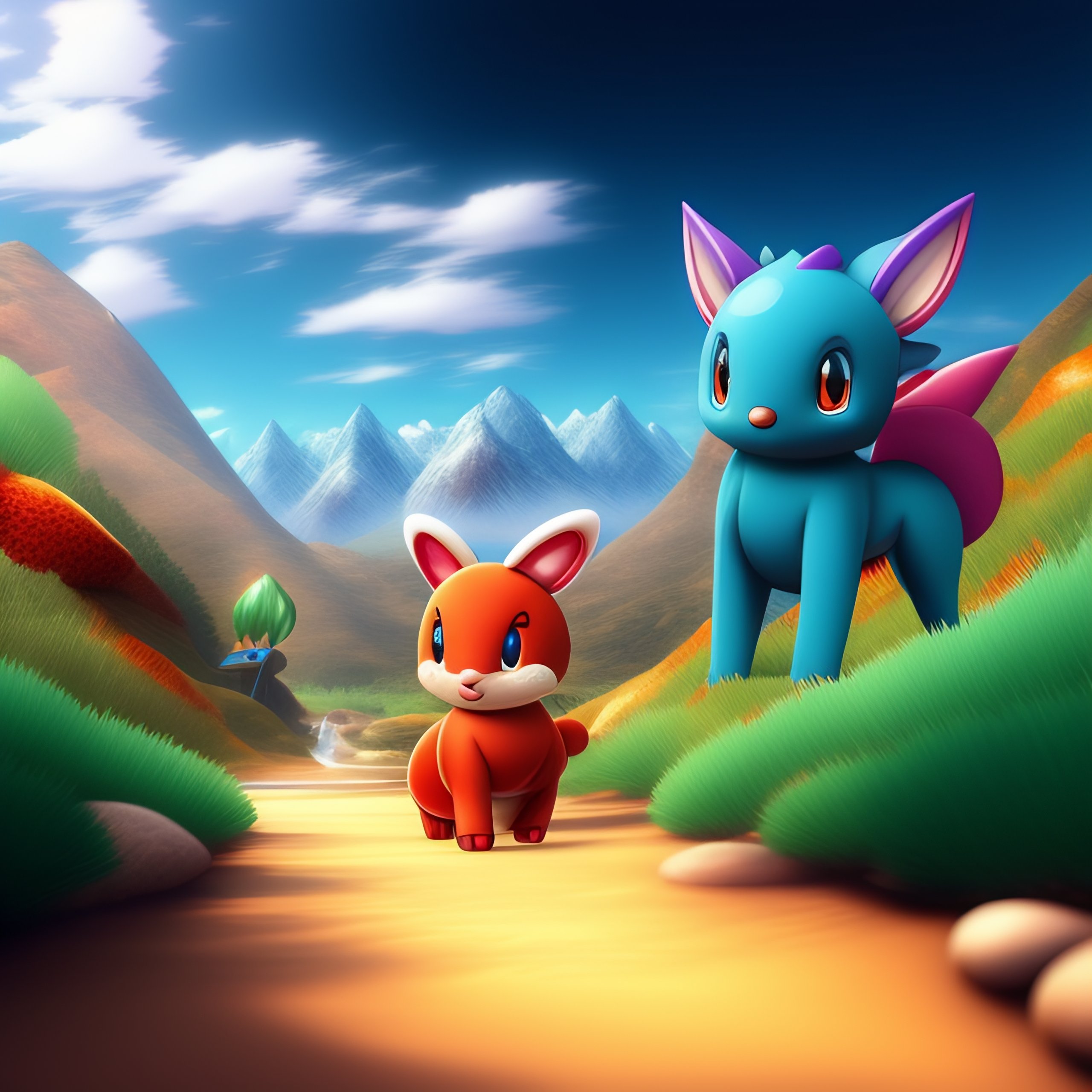 Lexica - Pokemon in the mountain photo, 4k hd photo, sharp photo ...