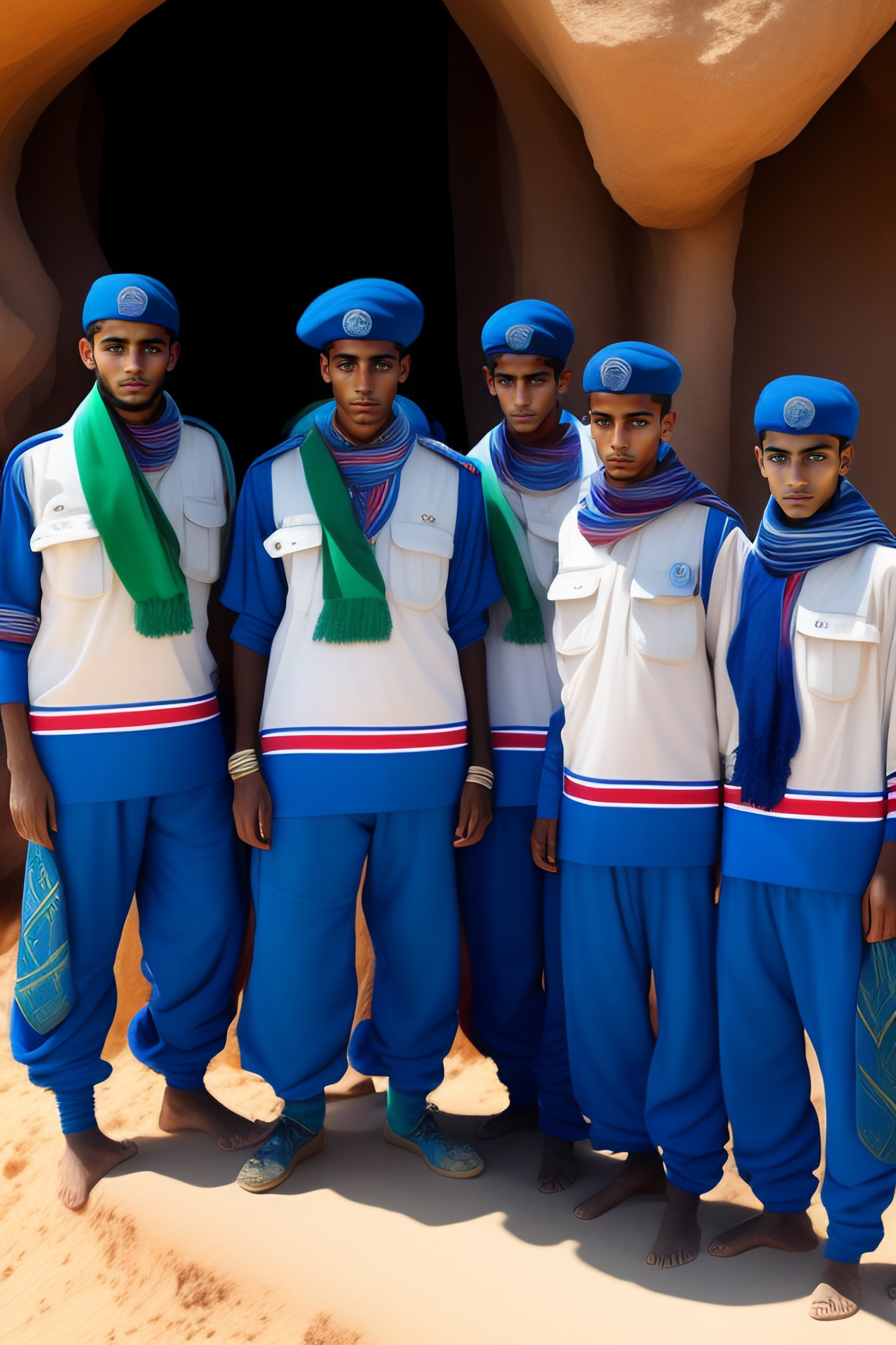 Lexica - Troupe des 8 scouts Boys Tunisiens de 15 ans porte tenu unique ...