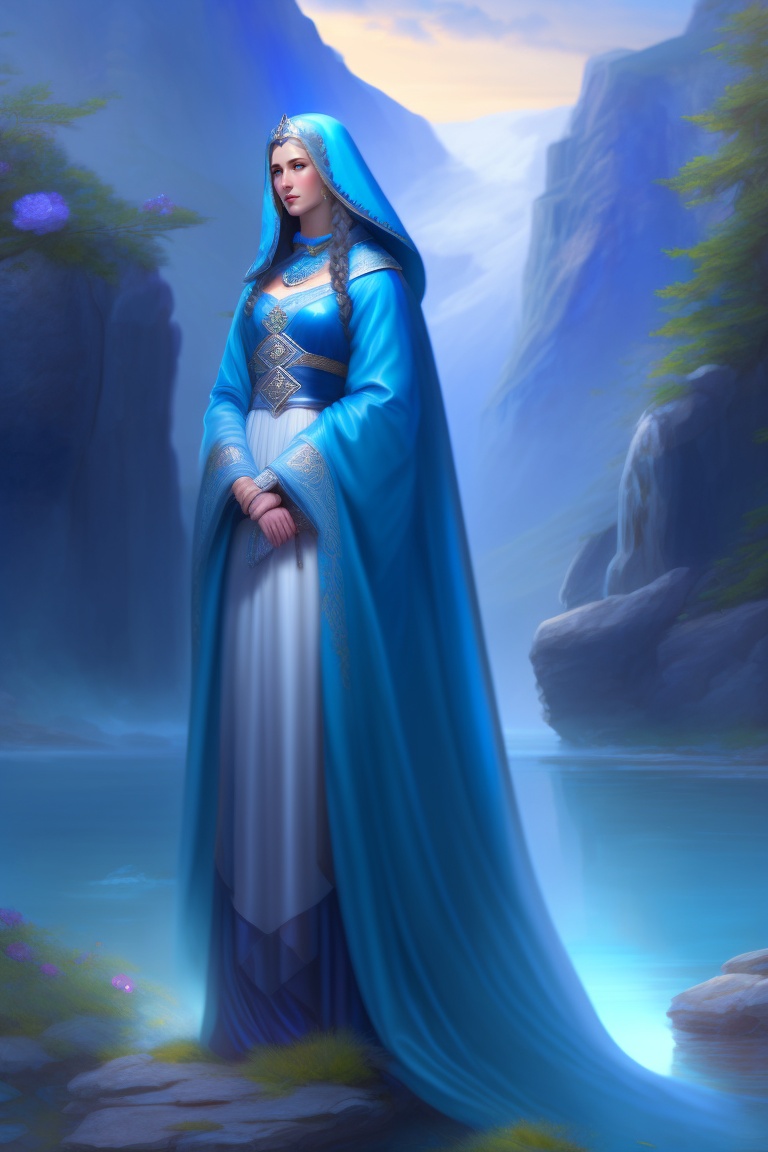 Lexica - Virgin mary of sorrows full body portrait with beautiful blue ...