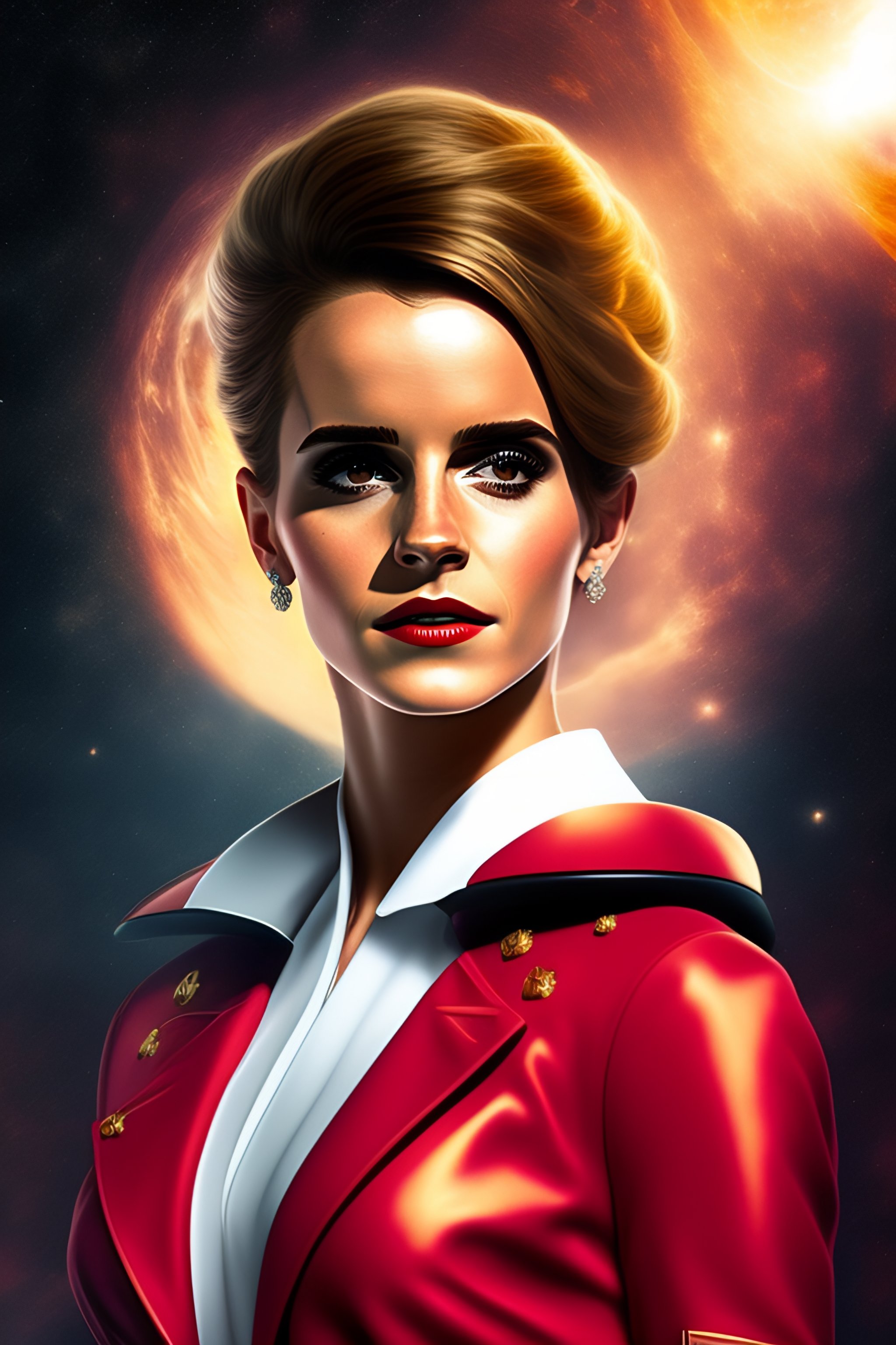 Lexica - Portrait of Emma Watson as mars attack's alien